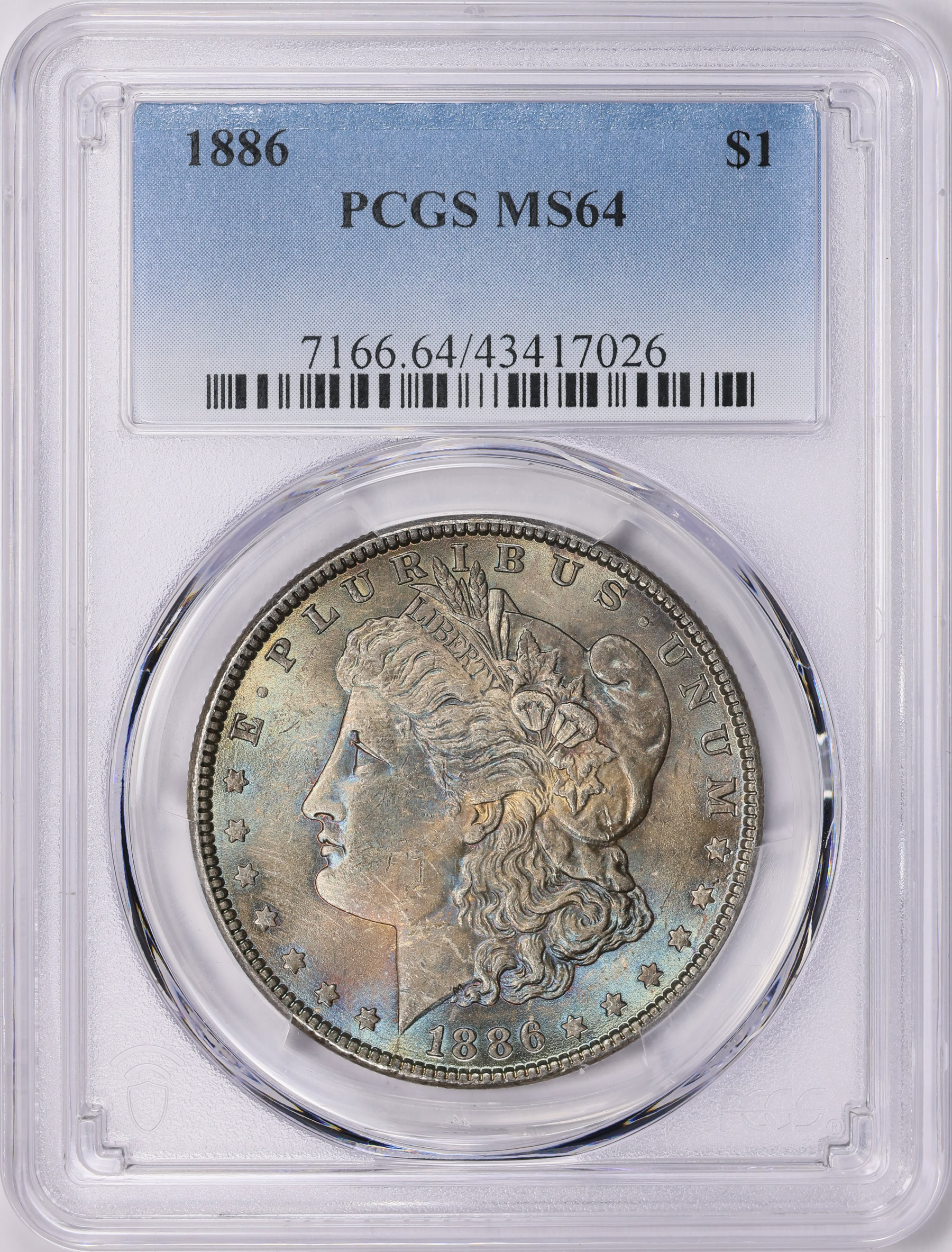 1886 Morgan Silver Dollar PCGS MS-64 (Toned) (Item 1779616) | GreatCollections Coin Auctions