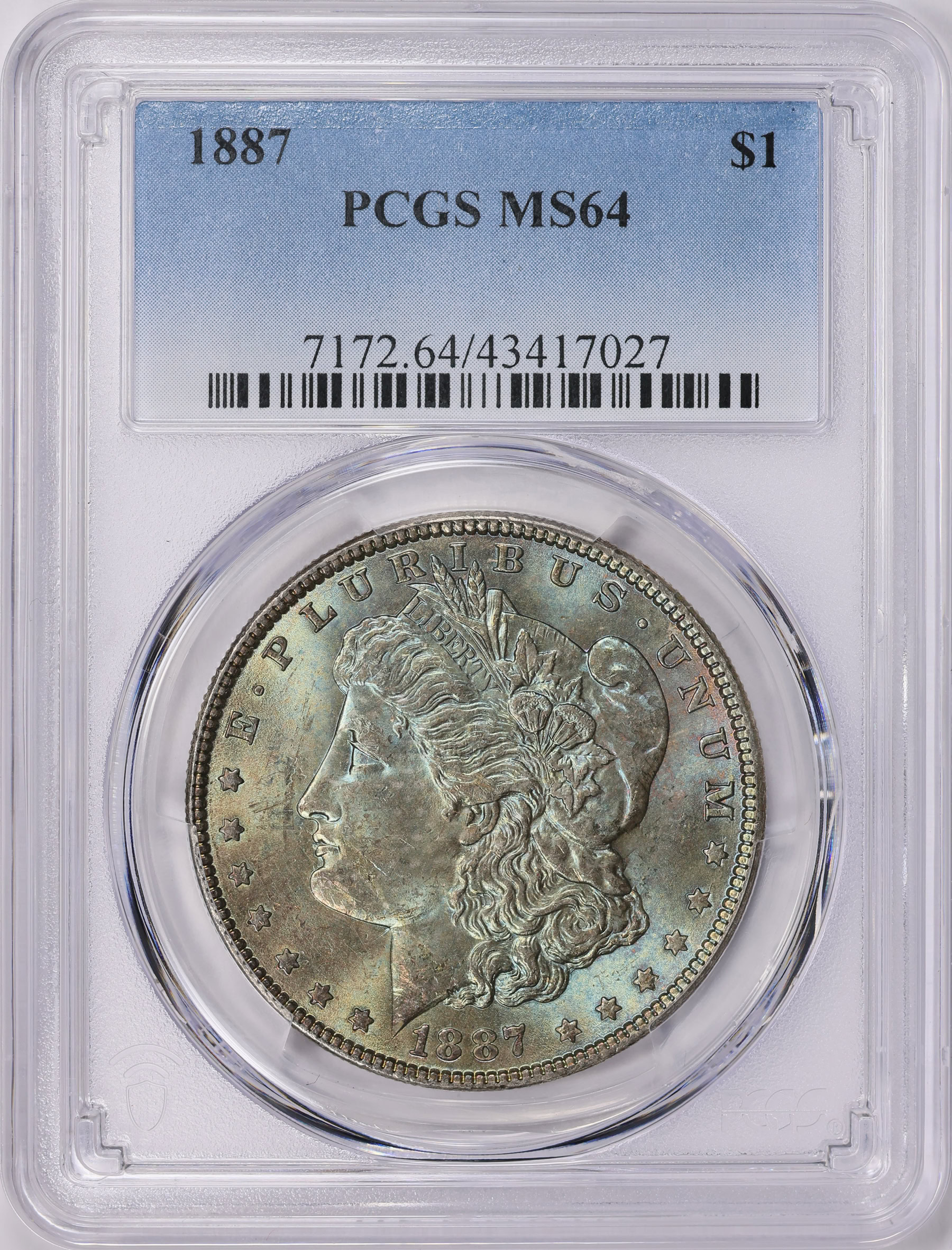 1887 Morgan Silver Dollar PCGS MS-64 (Toned) (Item 1779617) | GreatCollections Coin Auctions