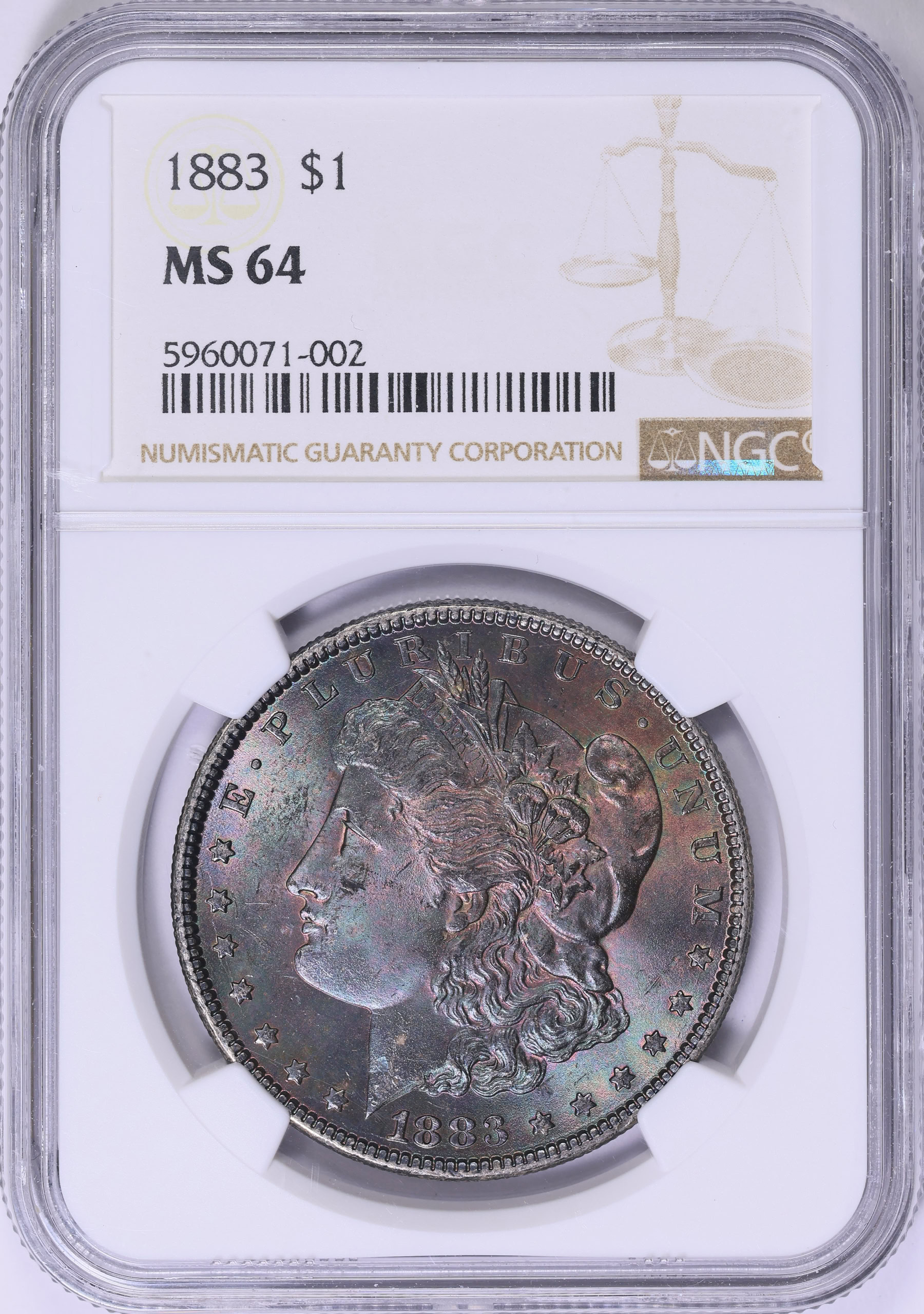 1883 Morgan Silver Dollar NGC MS-64 (Toned) (Item 1779704) | GreatCollections Coin Auctions