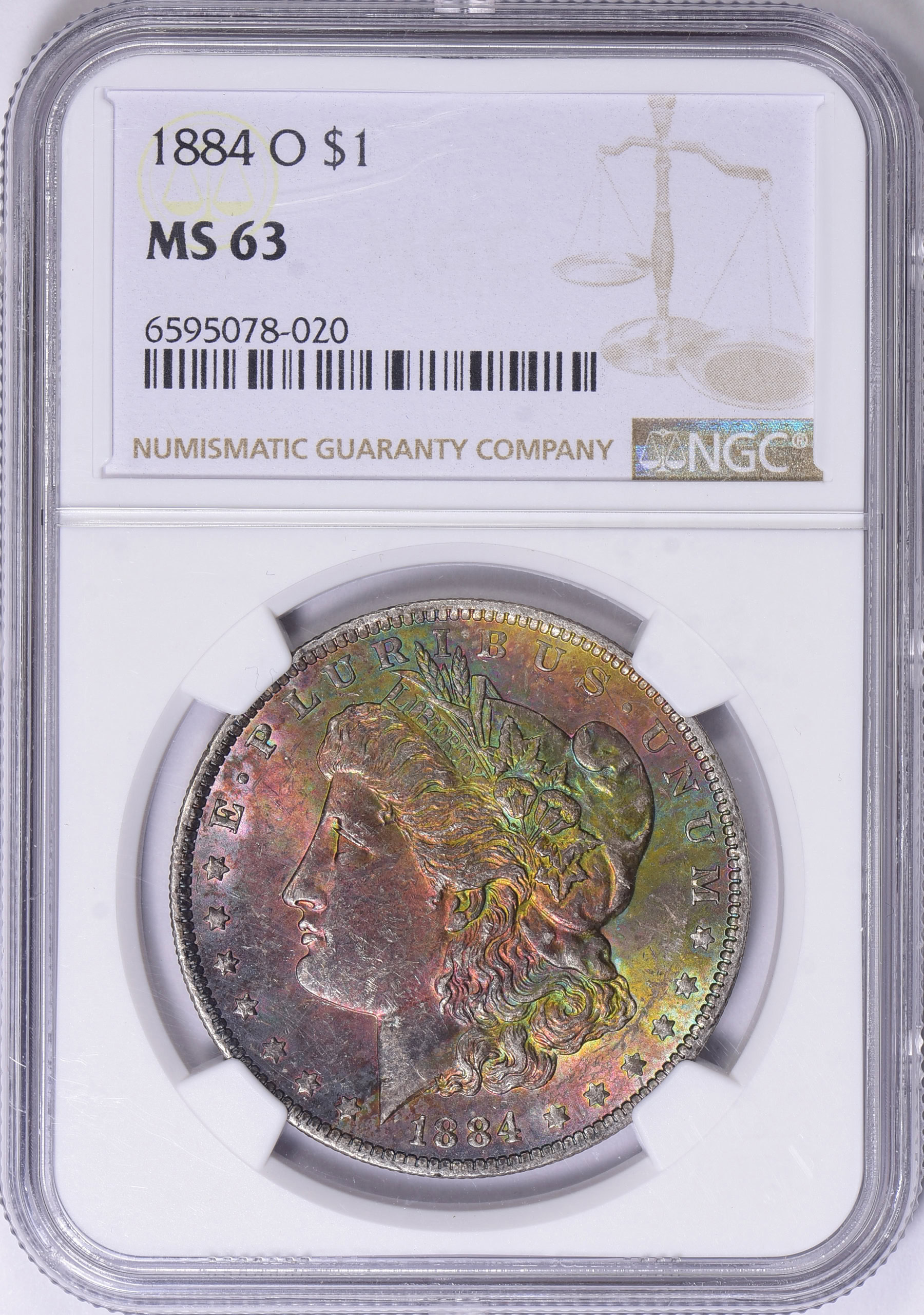 1884-O Morgan Silver Dollar NGC MS-63 (Toned) (Item 1779705) | GreatCollections Coin Auctions