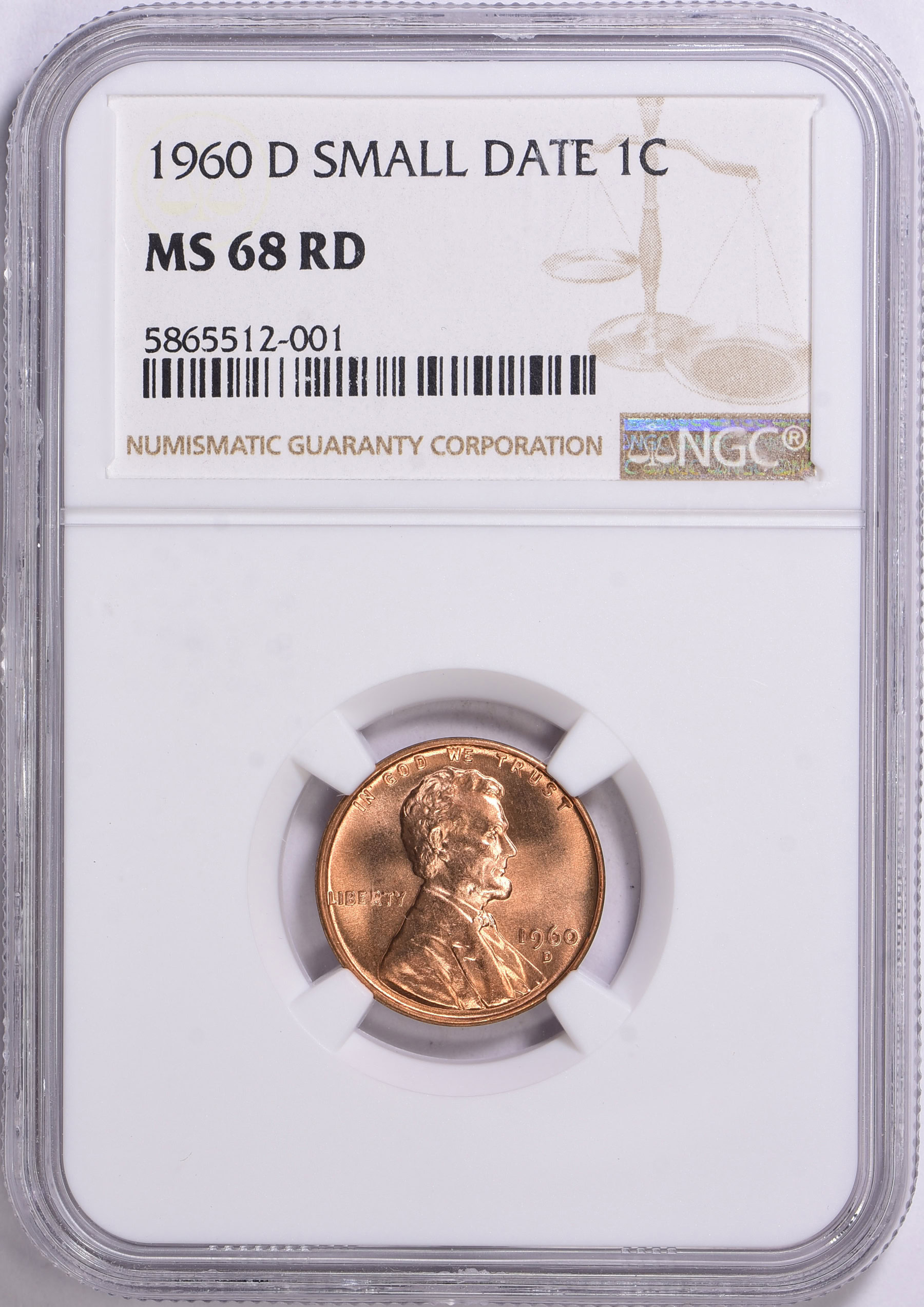1960-D Lincoln Cent Small Date NGC MS-68 RD (Item 1779891 ...
