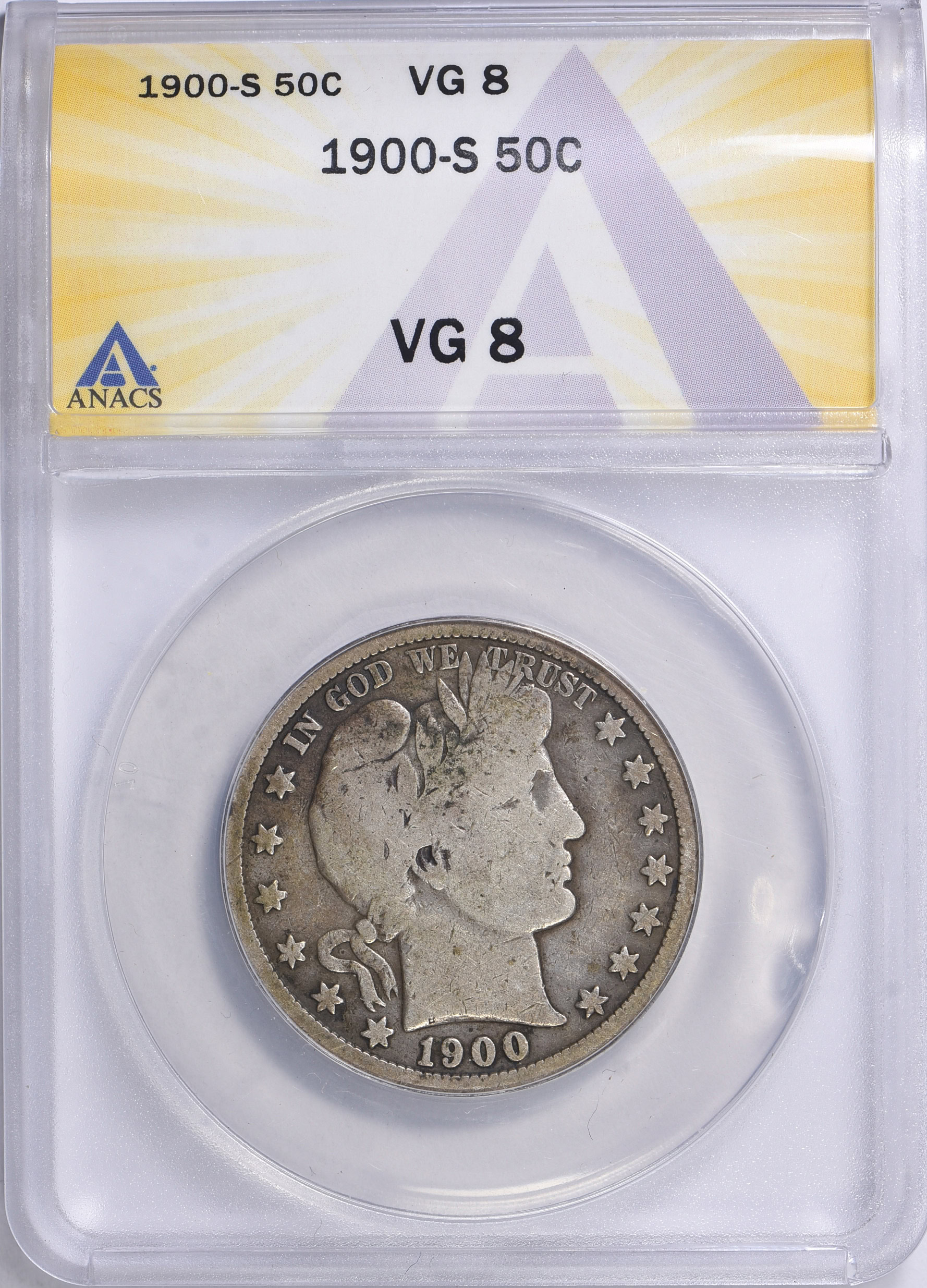 1900-S Barber Half Dollar ANACS VG-08 (Item 1779909) | GreatCollections Coin Auctions