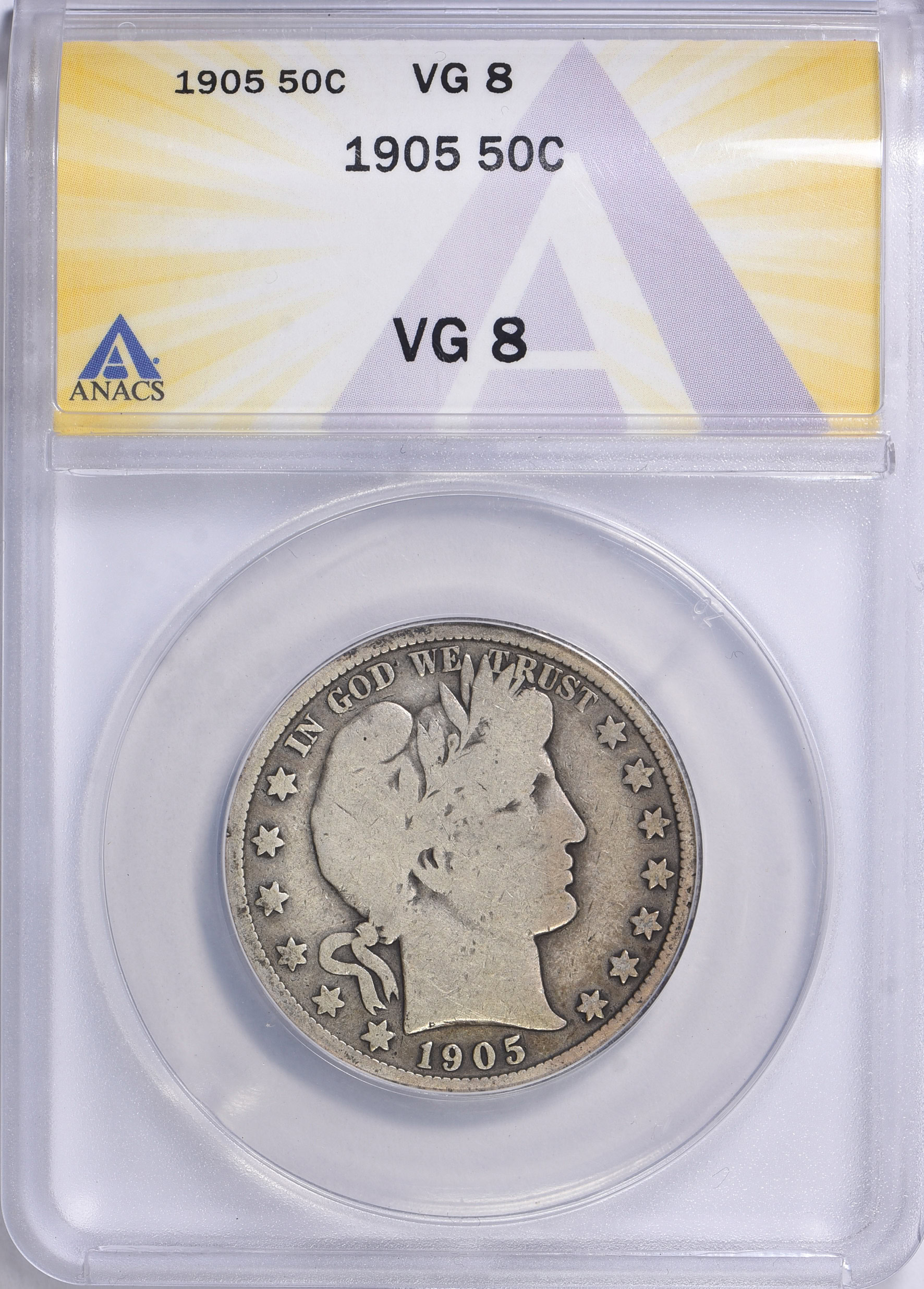 1905 Barber Half Dollar ANACS VG-08 (Item 1779912) | GreatCollections Coin Auctions