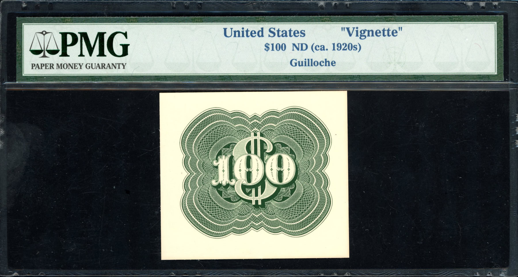 ND (c.1920s) $100 United States "Vignette" Guilloche PMG Certified ...