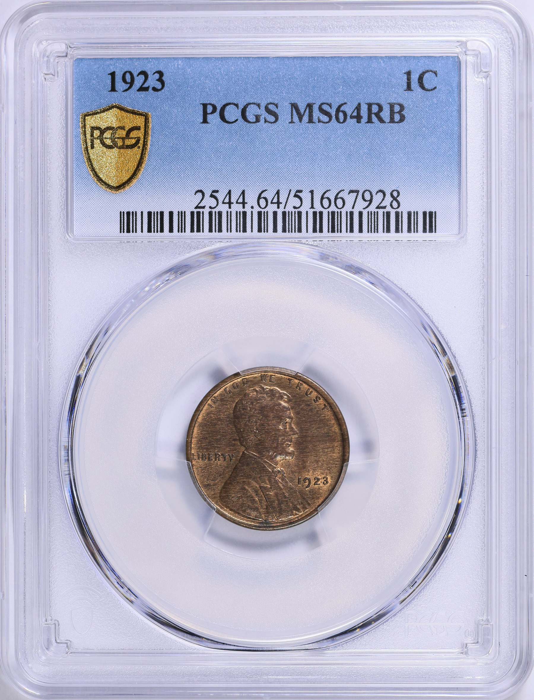1923 Lincoln Cent PCGS MS-64 RB (Item 1780002) | GreatCollections Coin ...
