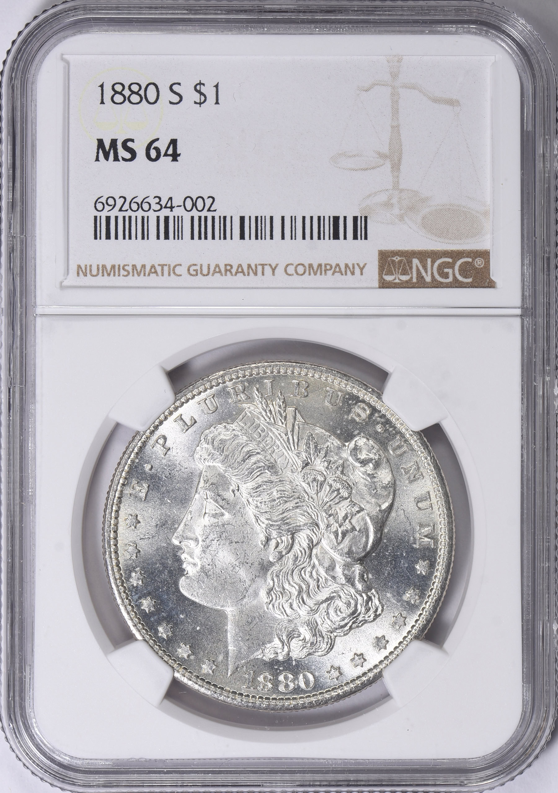 1880-S Morgan Silver Dollar NGC MS-64 (Item 1780033) | GreatCollections Coin Auctions
