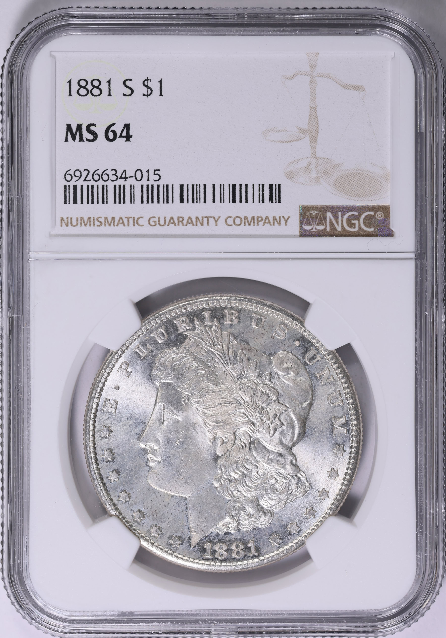 1881-S Morgan Silver Dollar NGC MS-64 (Item 1780034) | GreatCollections Coin Auctions