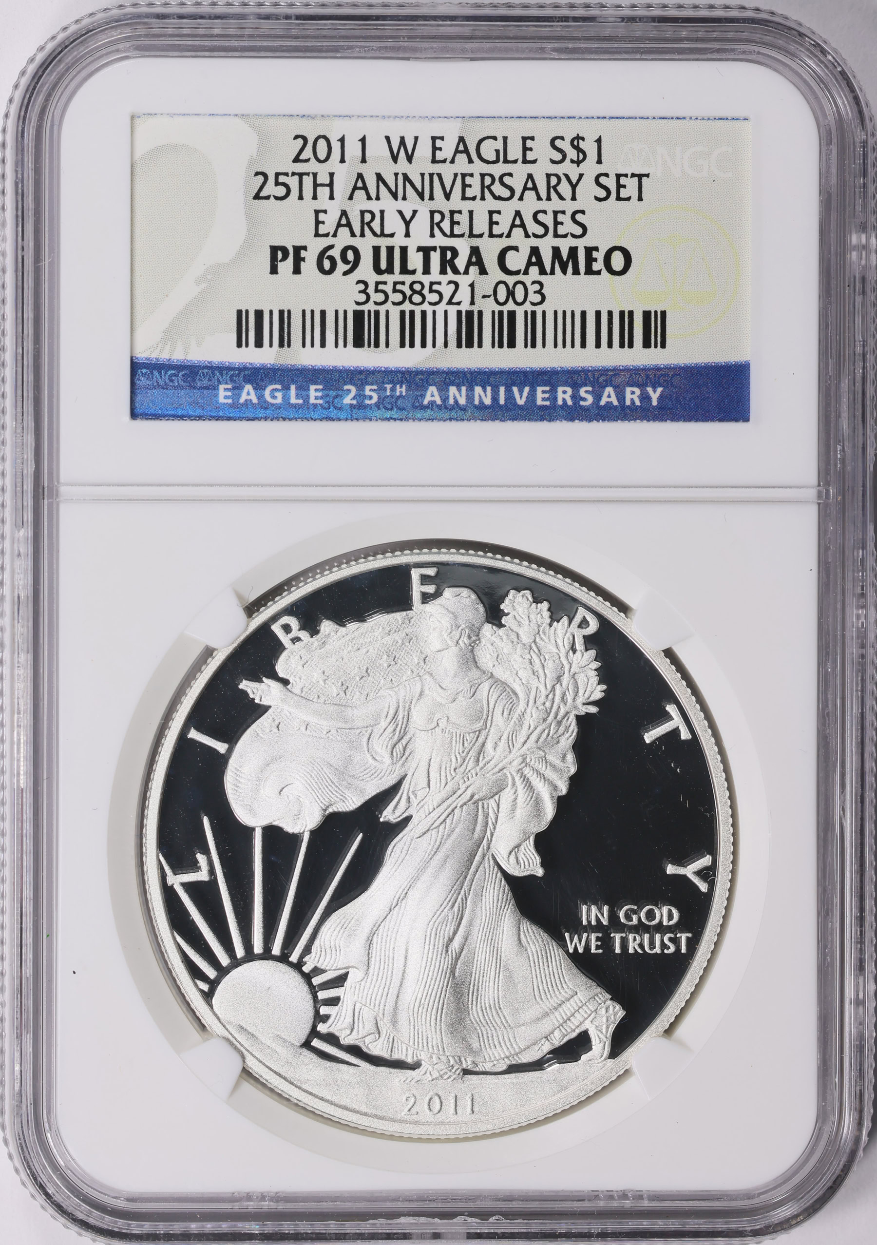 2011-W $1 Silver Eagle 25th Anniversary Early Releases NGC Proof-69 UC (Item 1780064 ...