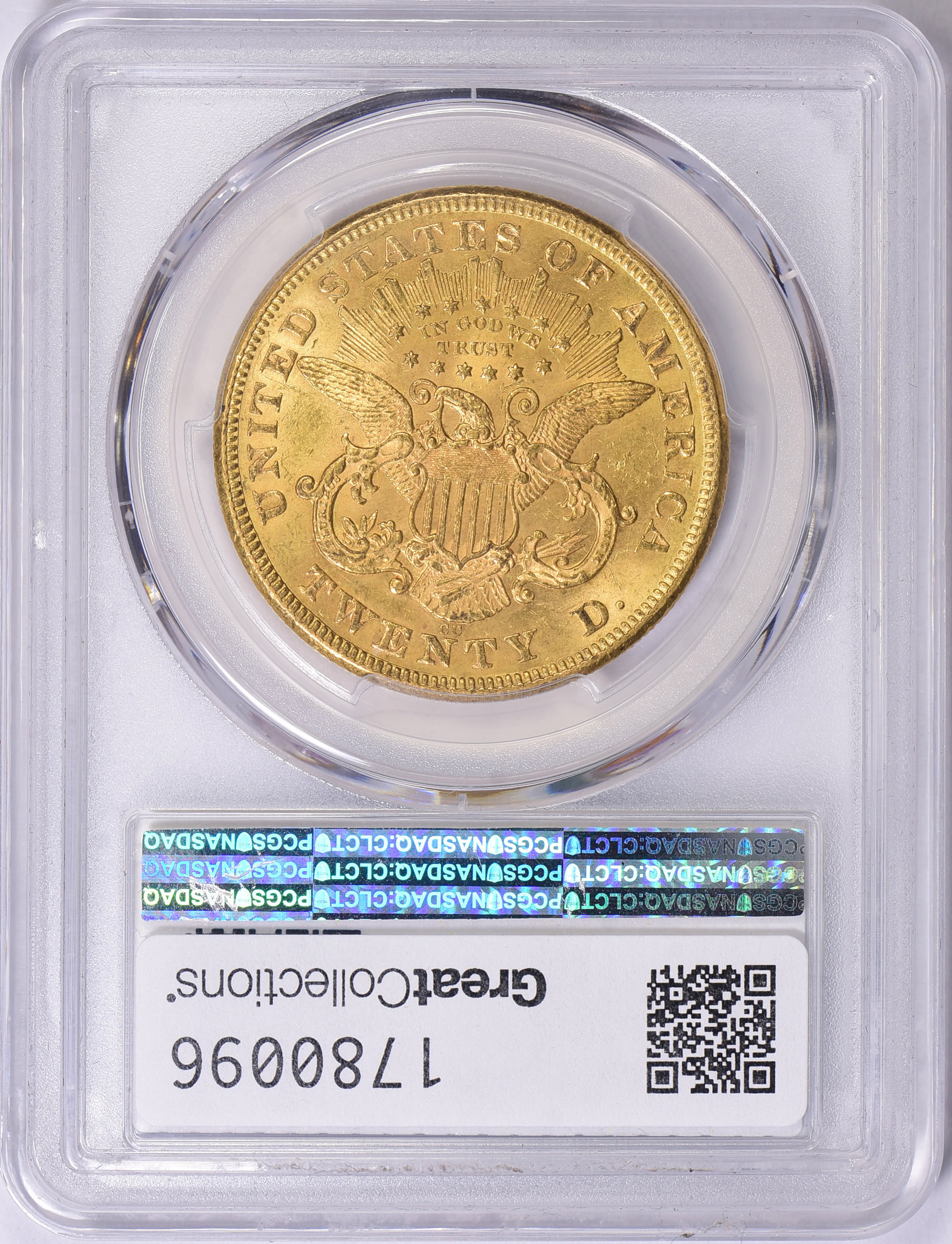 1875-CC Liberty Gold Double Eagle PCGS MS-62 (CAC Green) (Item 1780096) | GreatCollections Coin ...