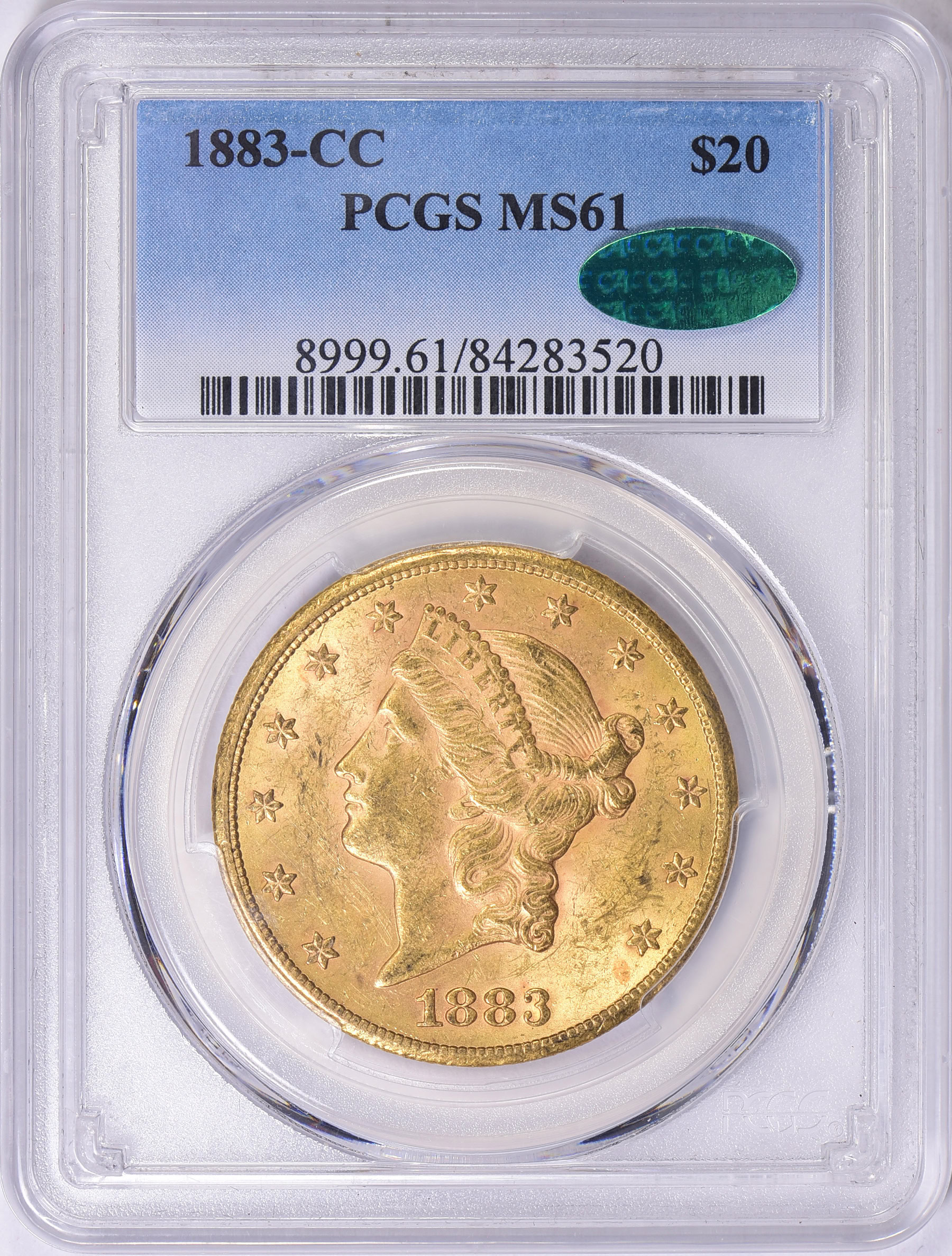 1883-CC Liberty Gold Double Eagle PCGS MS-61 (CAC Green) (Item 1780098) | GreatCollections Coin ...