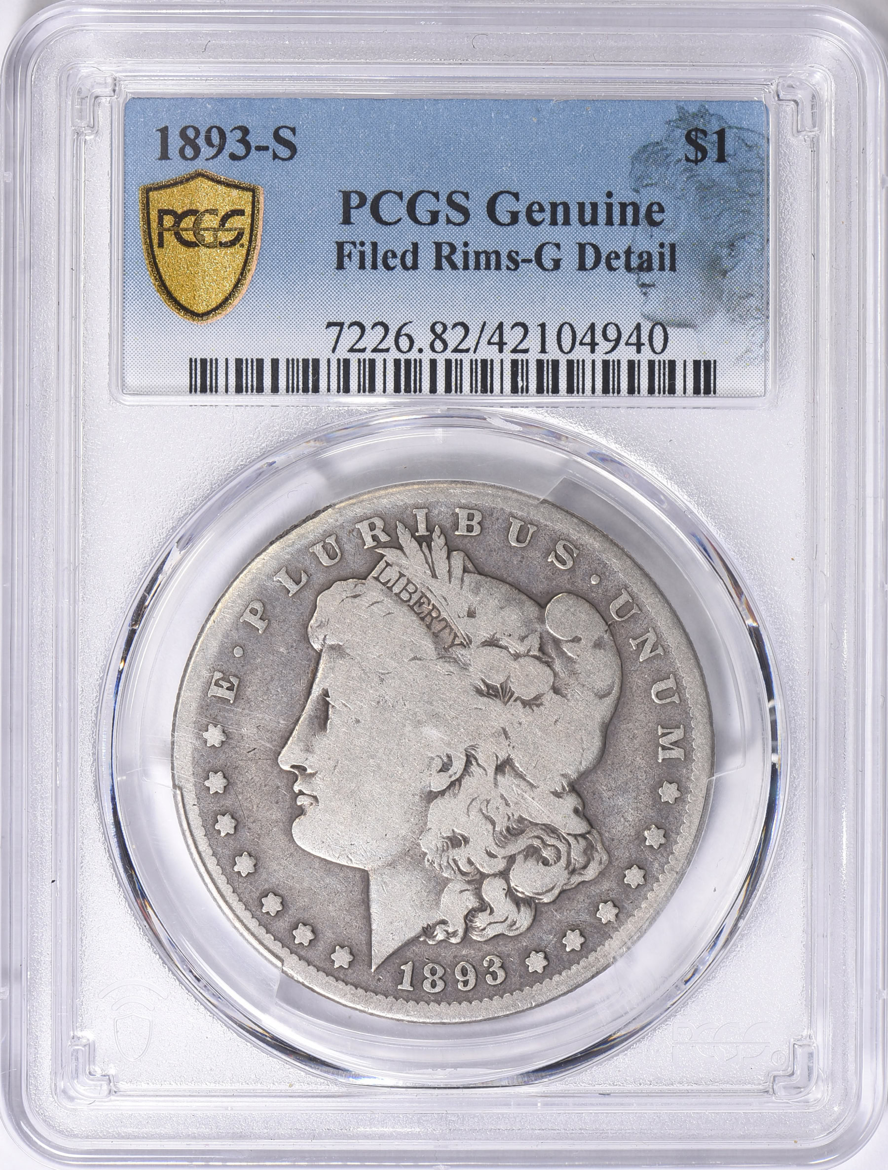 1893-S Morgan Silver Dollar PCGS Genuine Good Details (Morgan ...