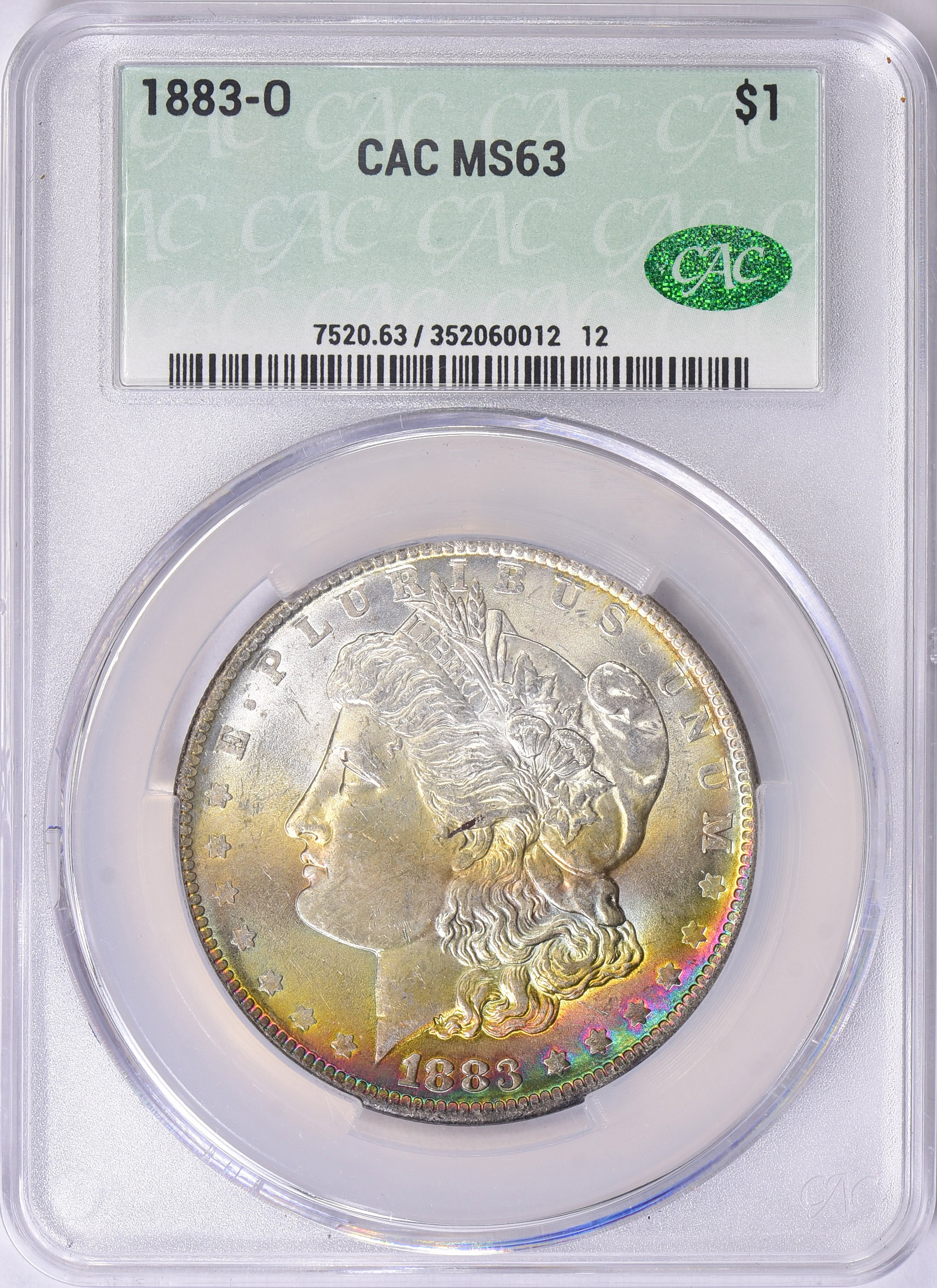 1883-O Morgan Silver Dollar CACG MS-63 (Toned) (Item 1780209) | GreatCollections Coin Auctions