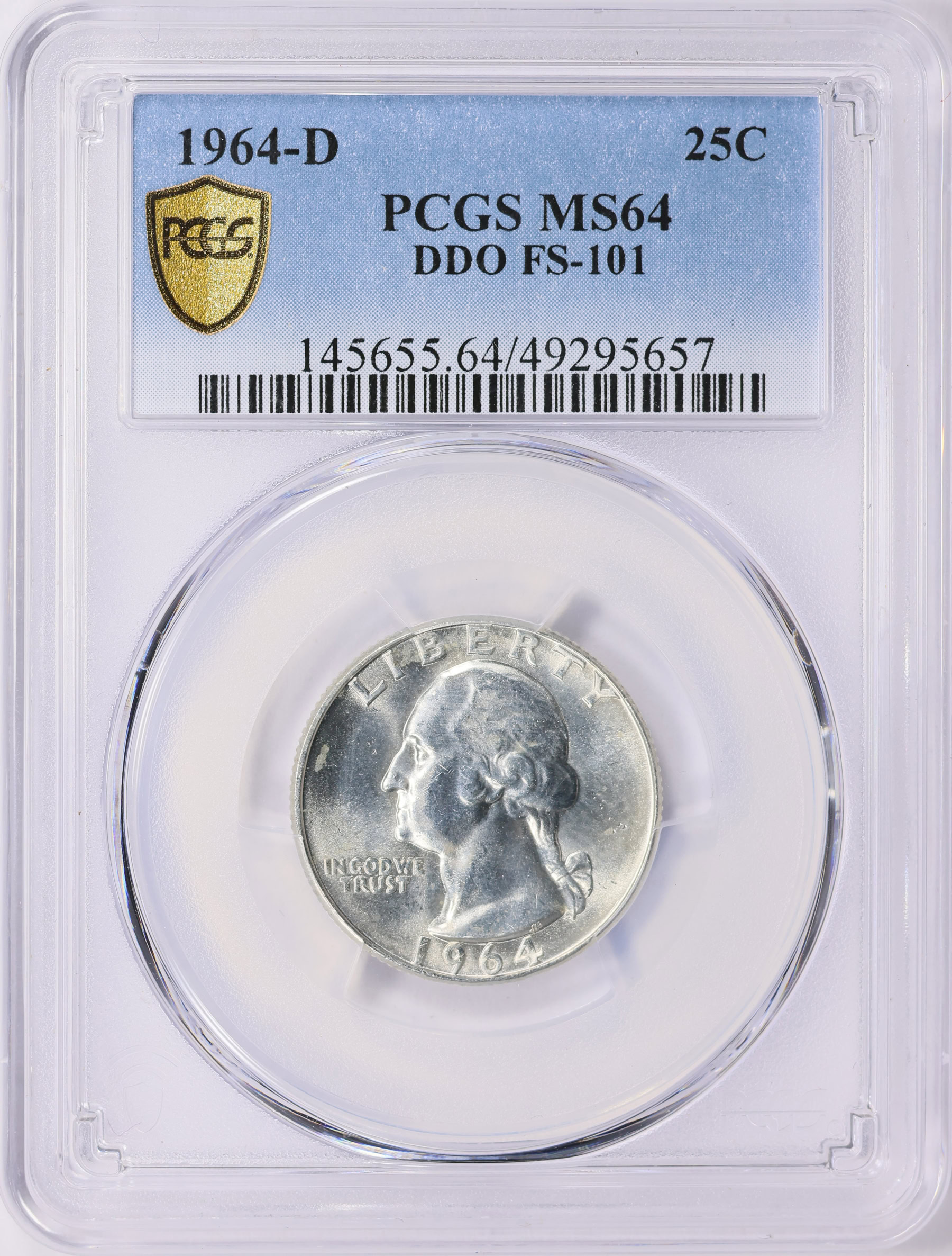 1964-D Washington Quarter Doubled Die Obverse FS-101 PCGS MS-64 (Item 1780350 ...