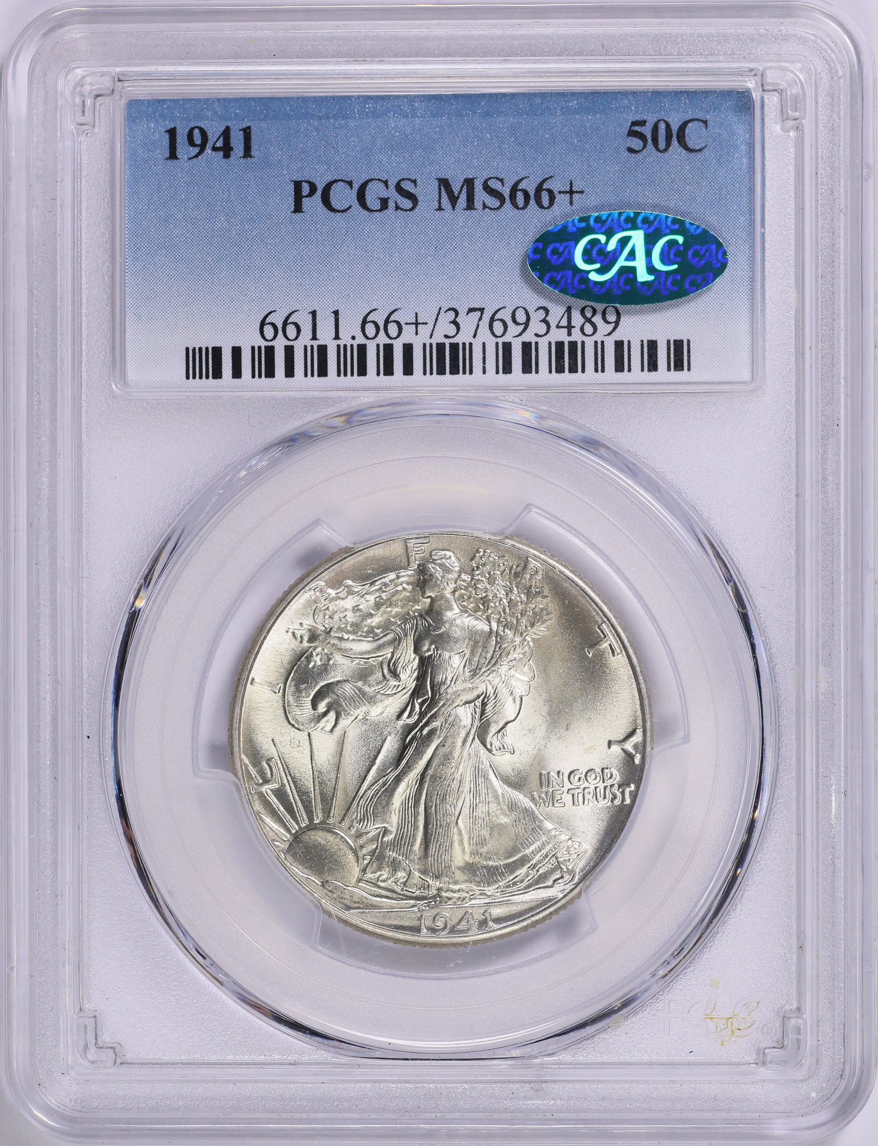 1941 Walking Liberty Half Dollar PCGS MS-66+ (CAC Green) (Item 1780526) | GreatCollections Coin ...