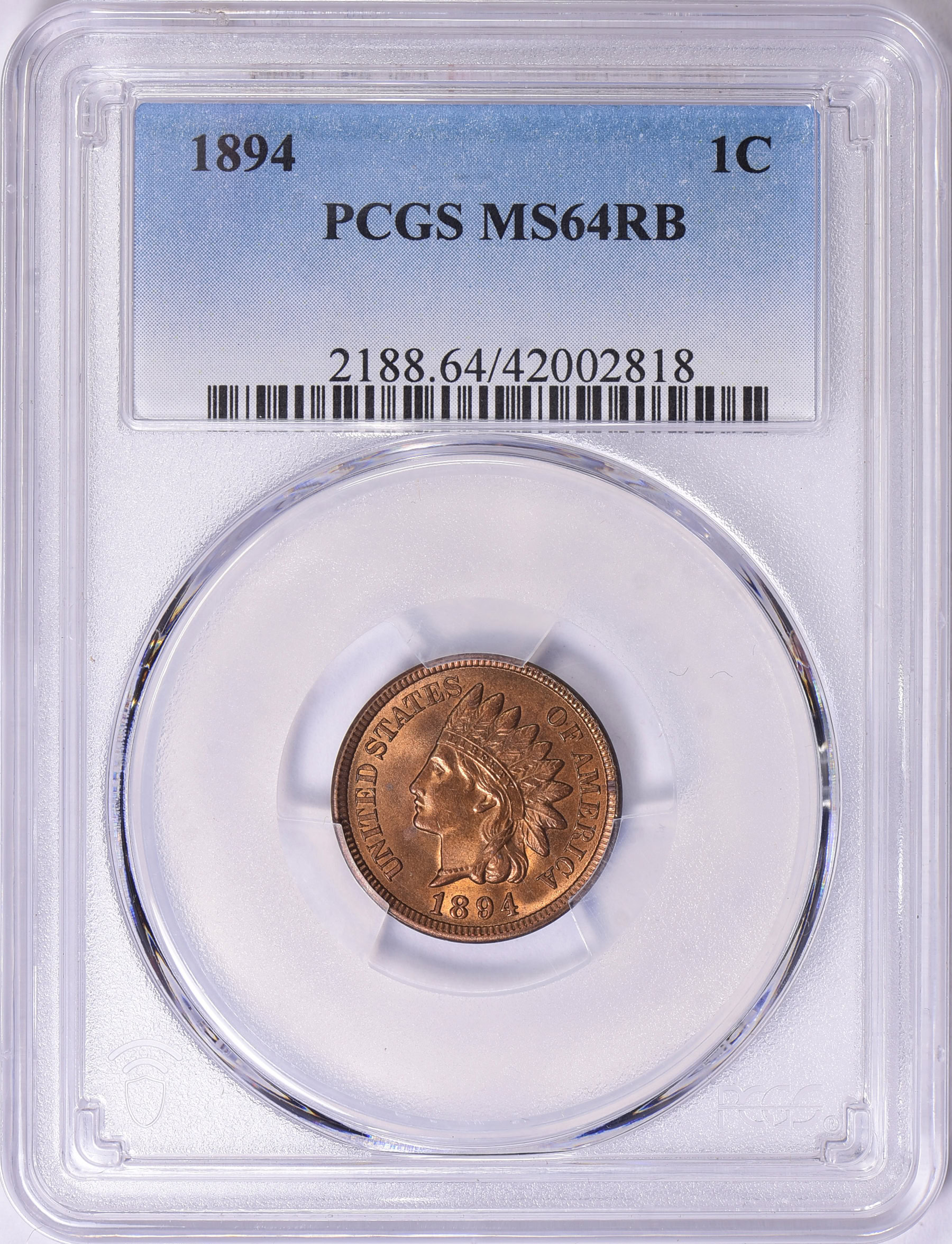 1894 Indian Cent PCGS MS-64 RB (Item 1780569) | GreatCollections Coin Auctions