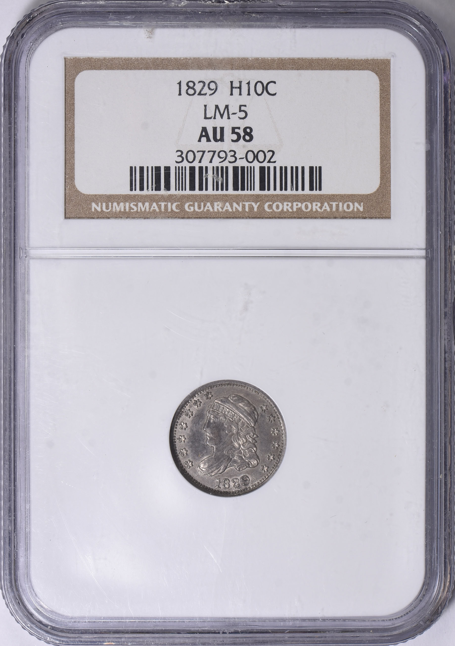 1829 Capped Bust Half Dime LM-5 NGC AU-58 (Item 1780584 ...