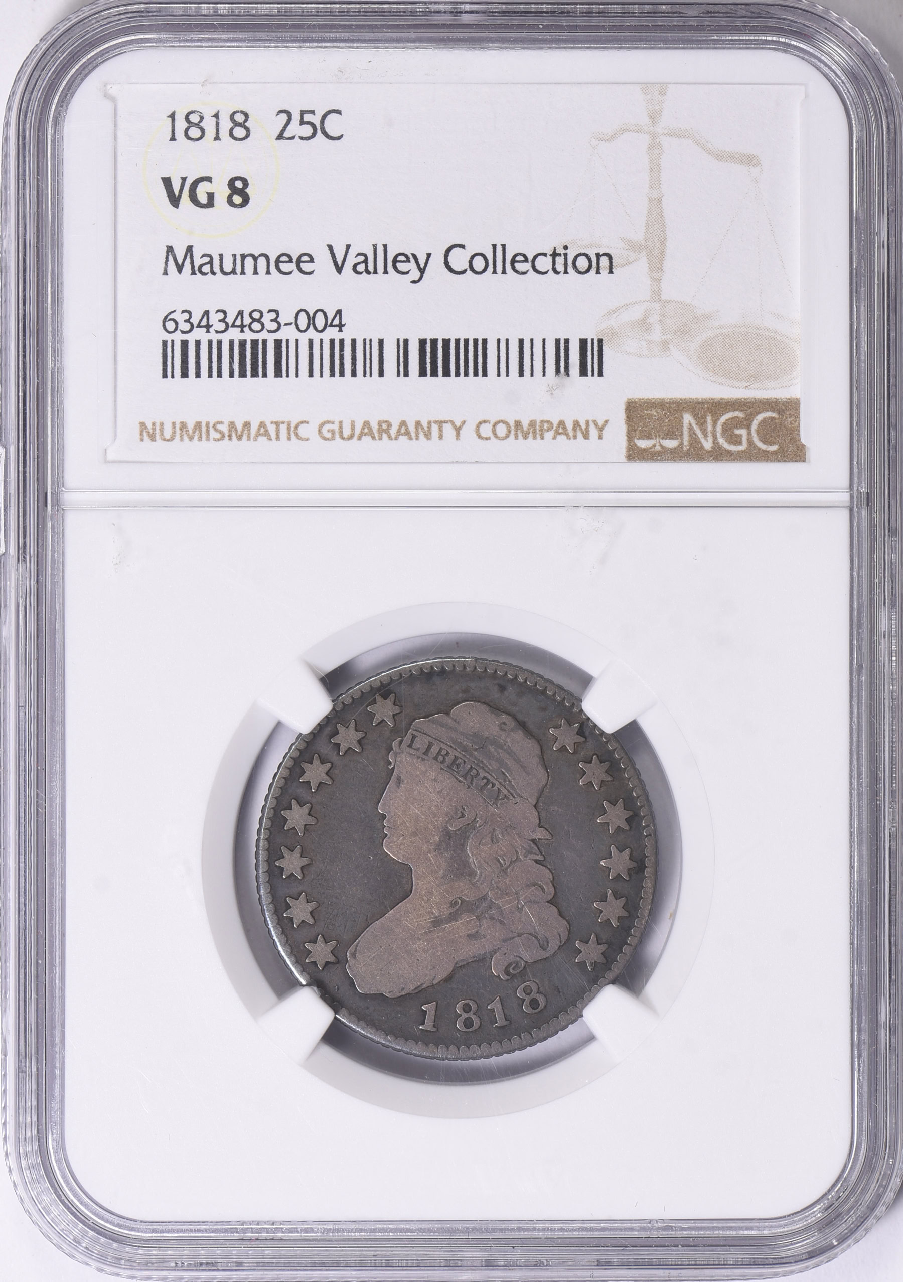 1818 Capped Bust Quarter NGC VG-08 (Maumee Valley Collection) (Item ...