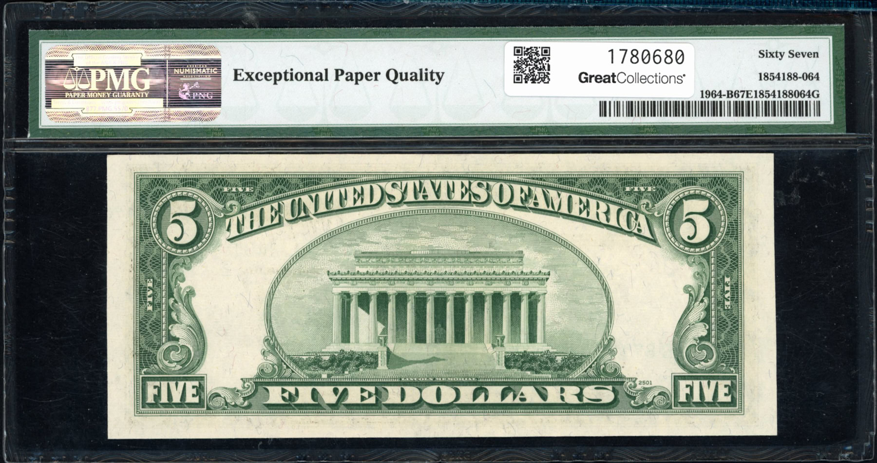 Fr. 1964-B (BD Block) 1950C $5 New York Federal Reserve Note Smith ...