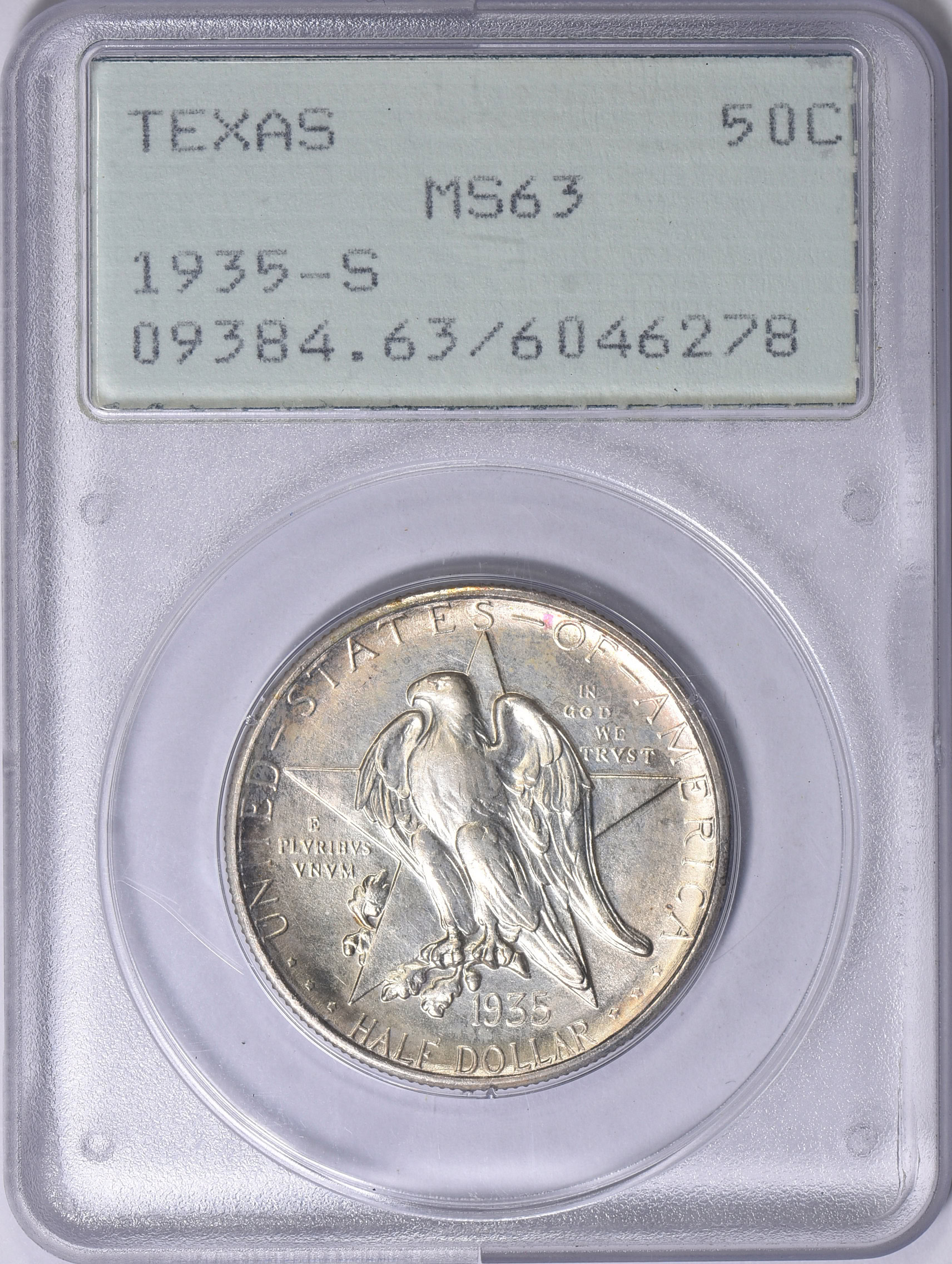 1935-S Texas Centennial Half Dollar PCGS MS-63 OGH (1st Gen) (Item ...