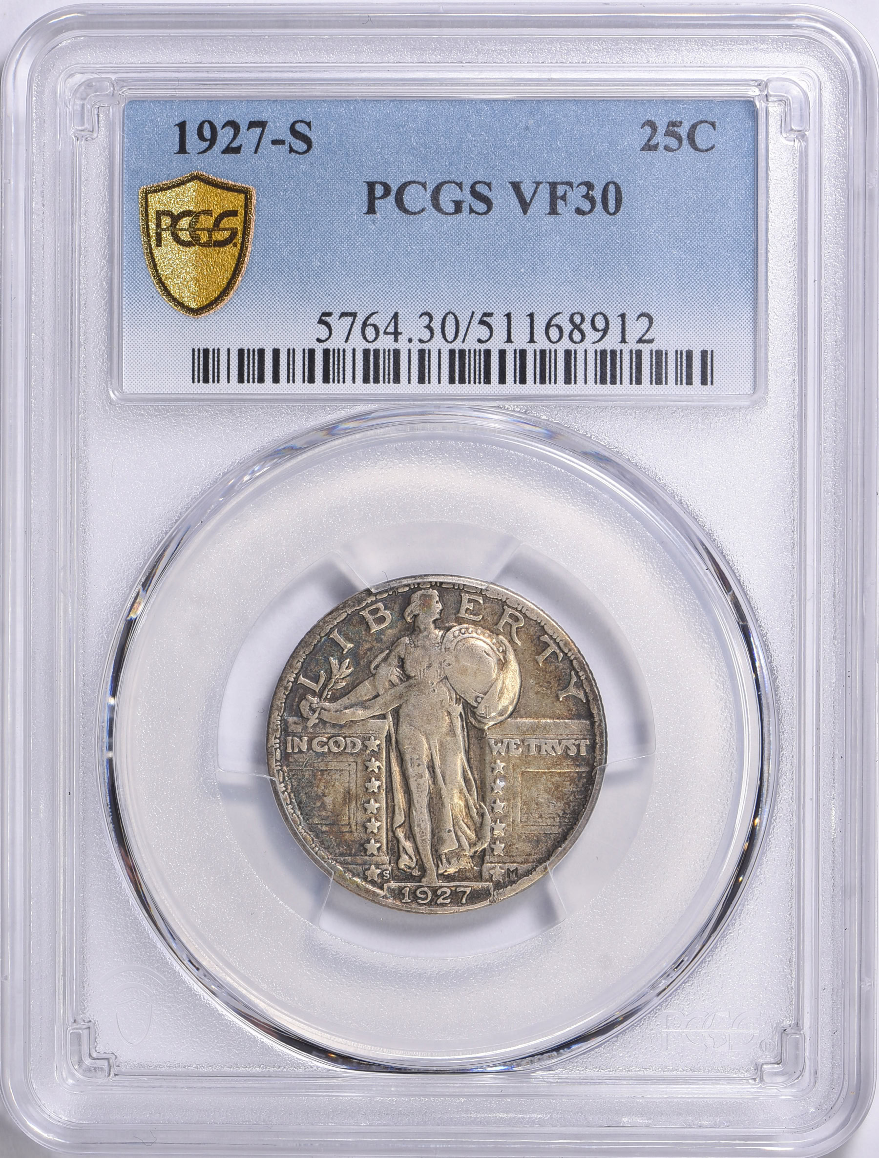 1927-S Standing Liberty Quarter PCGS VF-30 (Toned) (Item 1780699 ...