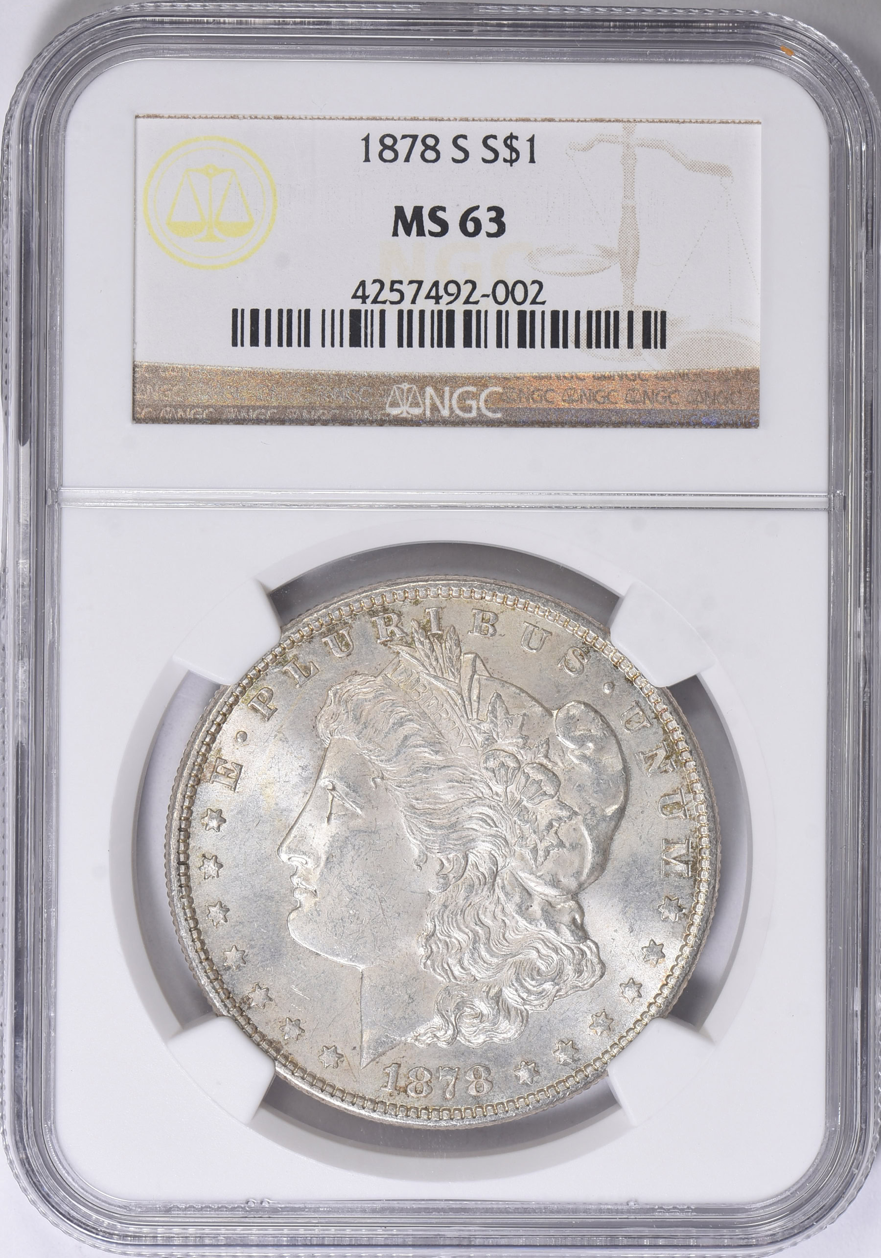 1878-S Morgan Silver Dollar NGC MS-63 (Item 1780809) | GreatCollections ...