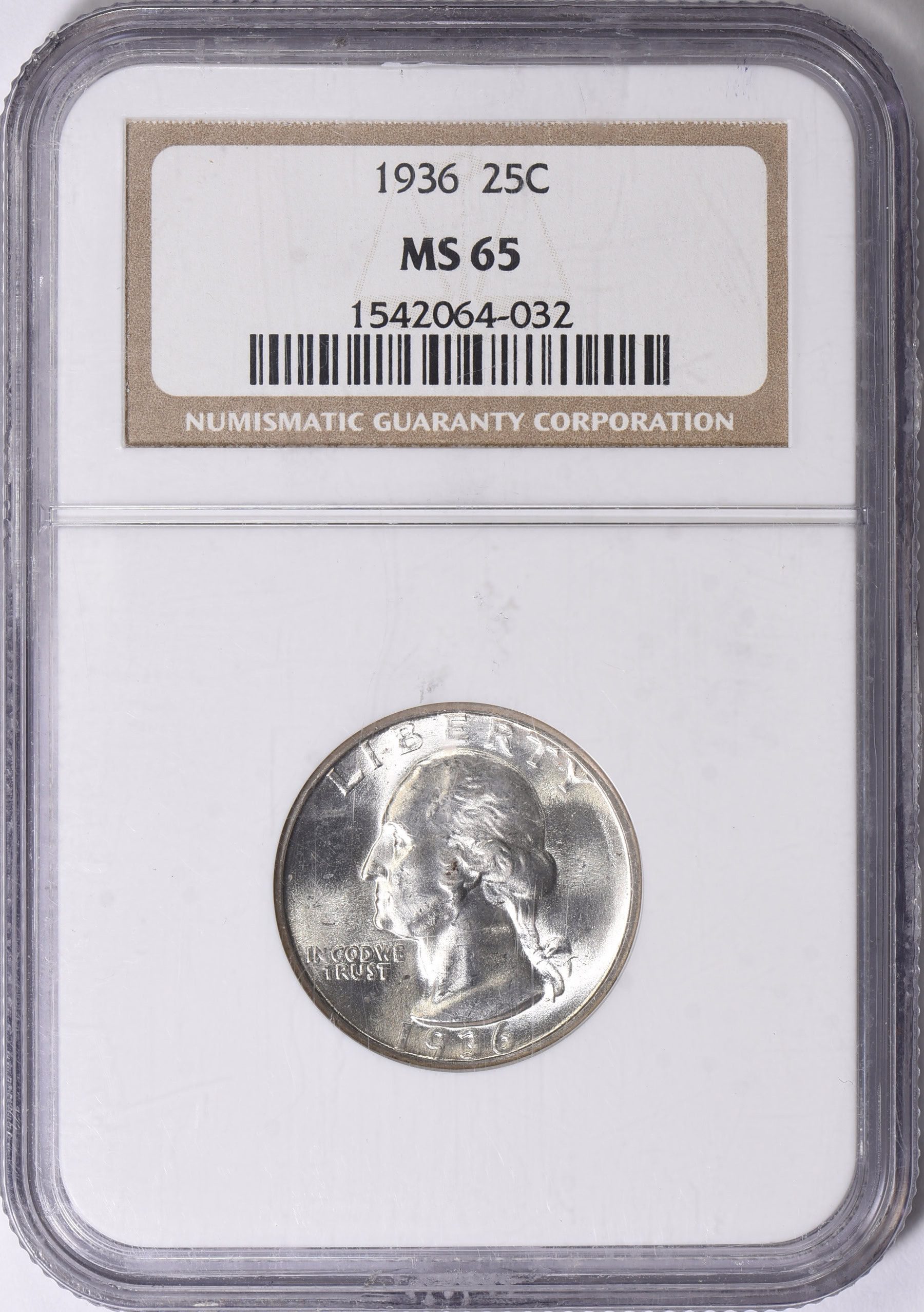 1936 Washington Quarter NGC MS-65 (Item 1780814) | GreatCollections Coin Auctions