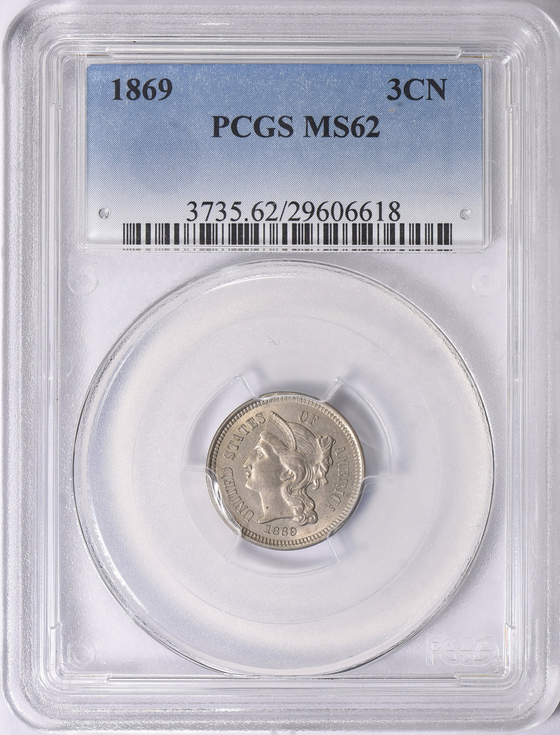 1869 Nickel Three-Cent Piece PCGS MS-62 (Item 1780887 ...