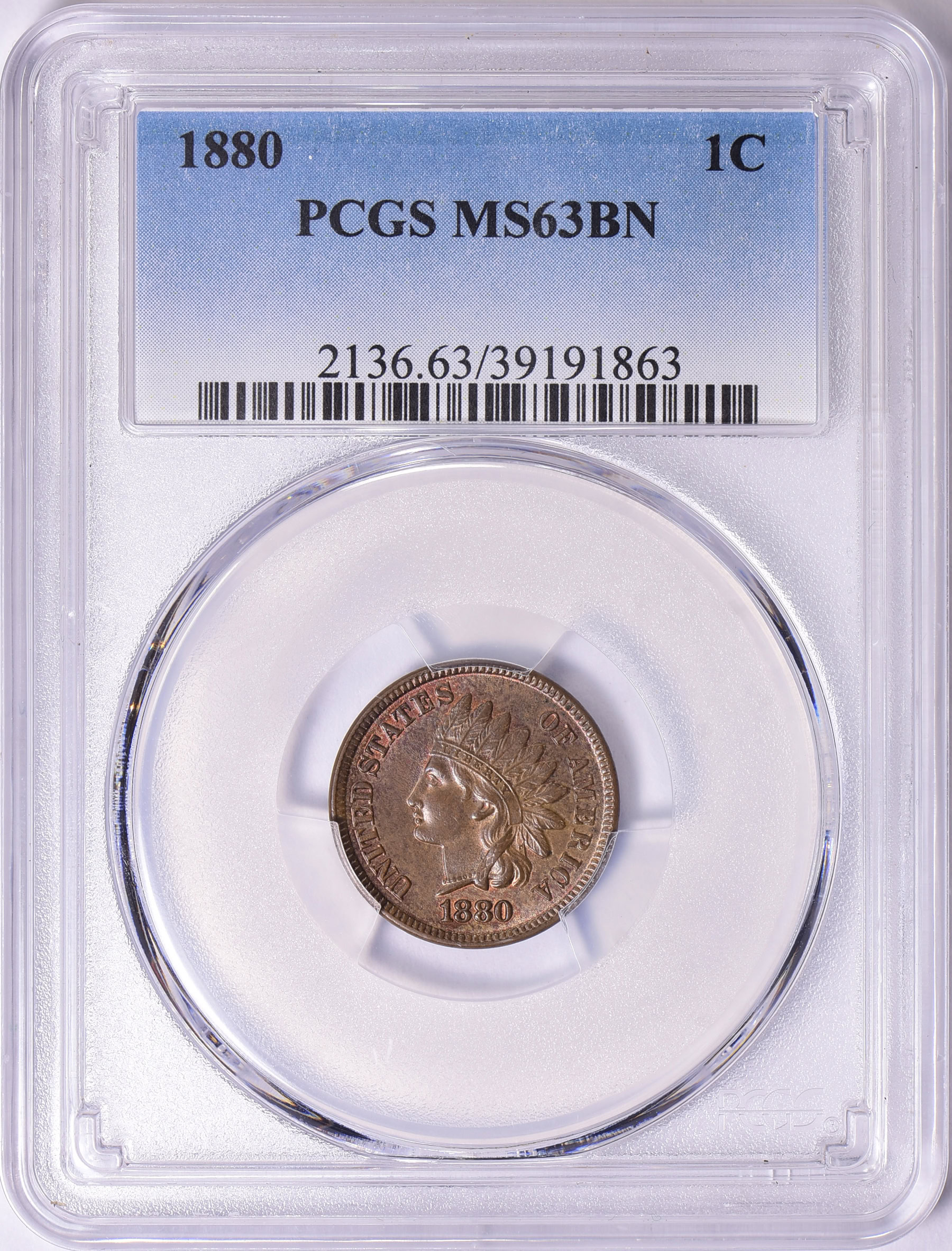 1880 Indian Cent PCGS MS-63 BN (Item 1780891) | GreatCollections Coin Auctions