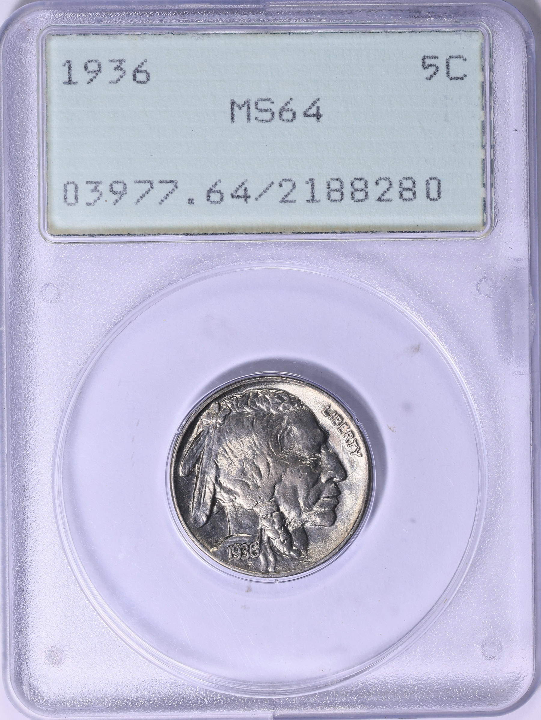 1936 Buffalo Nickel PCGS MS-64 OGH (1st Gen) (Item 1780969) | GreatCollections Coin Auctions