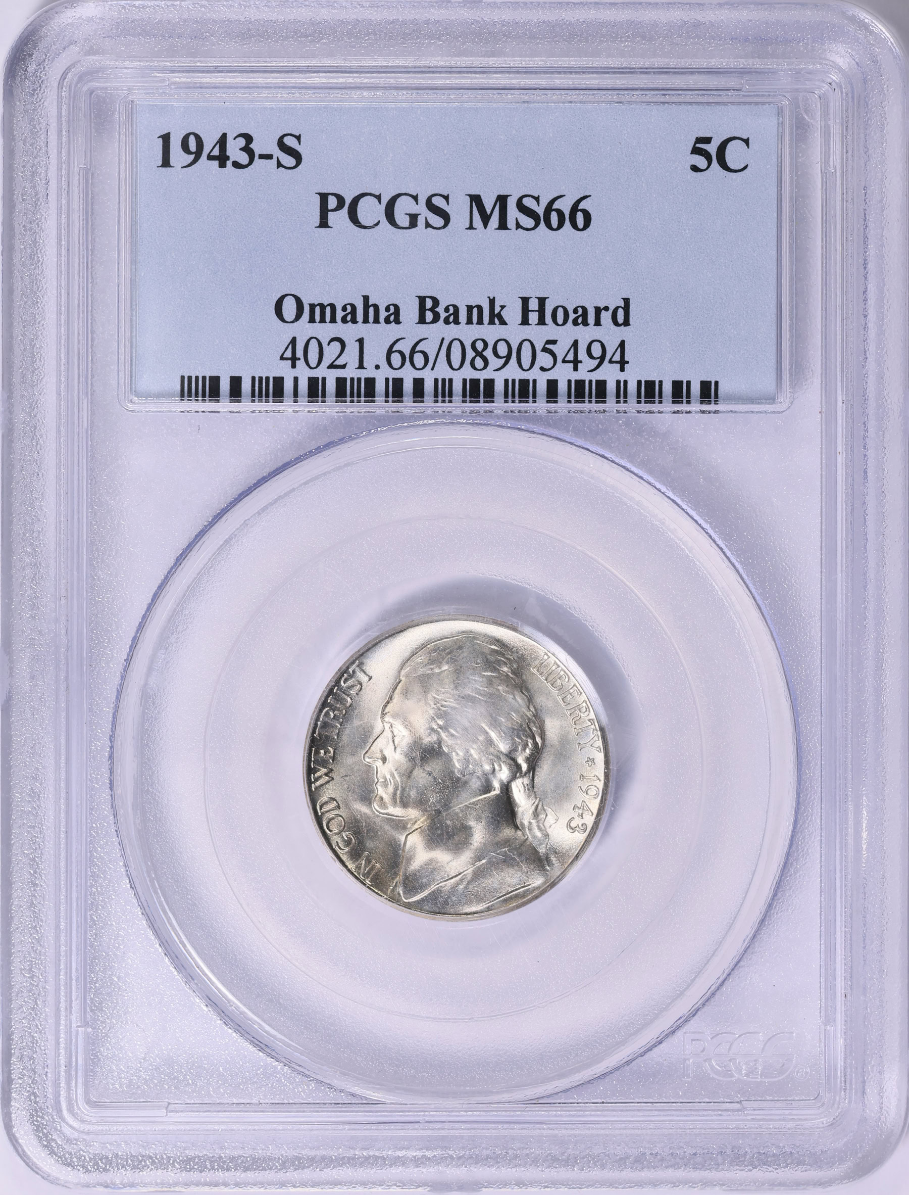 1943-S Jefferson Nickel PCGS MS-66 (Omaha Bank Hoard) (Item 1781012 ...