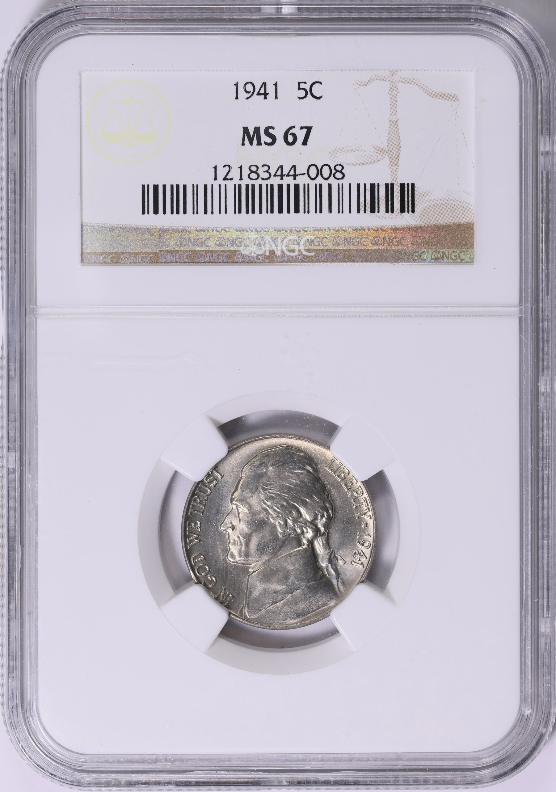 1941 Jefferson Nickel NGC MS-67 (Item 1781030) | GreatCollections Coin Auctions