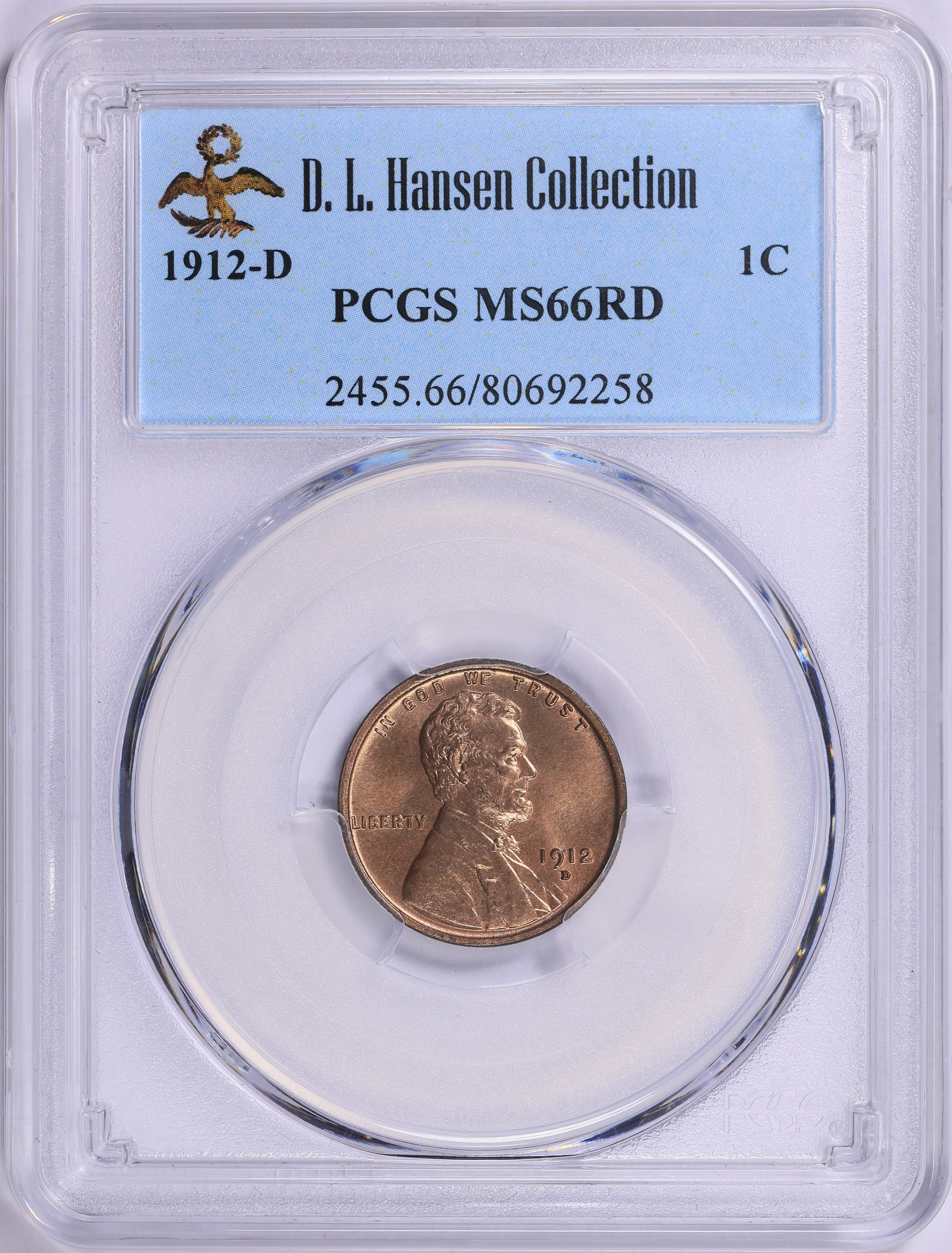 1912-D Lincoln Cent PCGS MS-66 RD (D. L. Hansen Collection) (Item ...