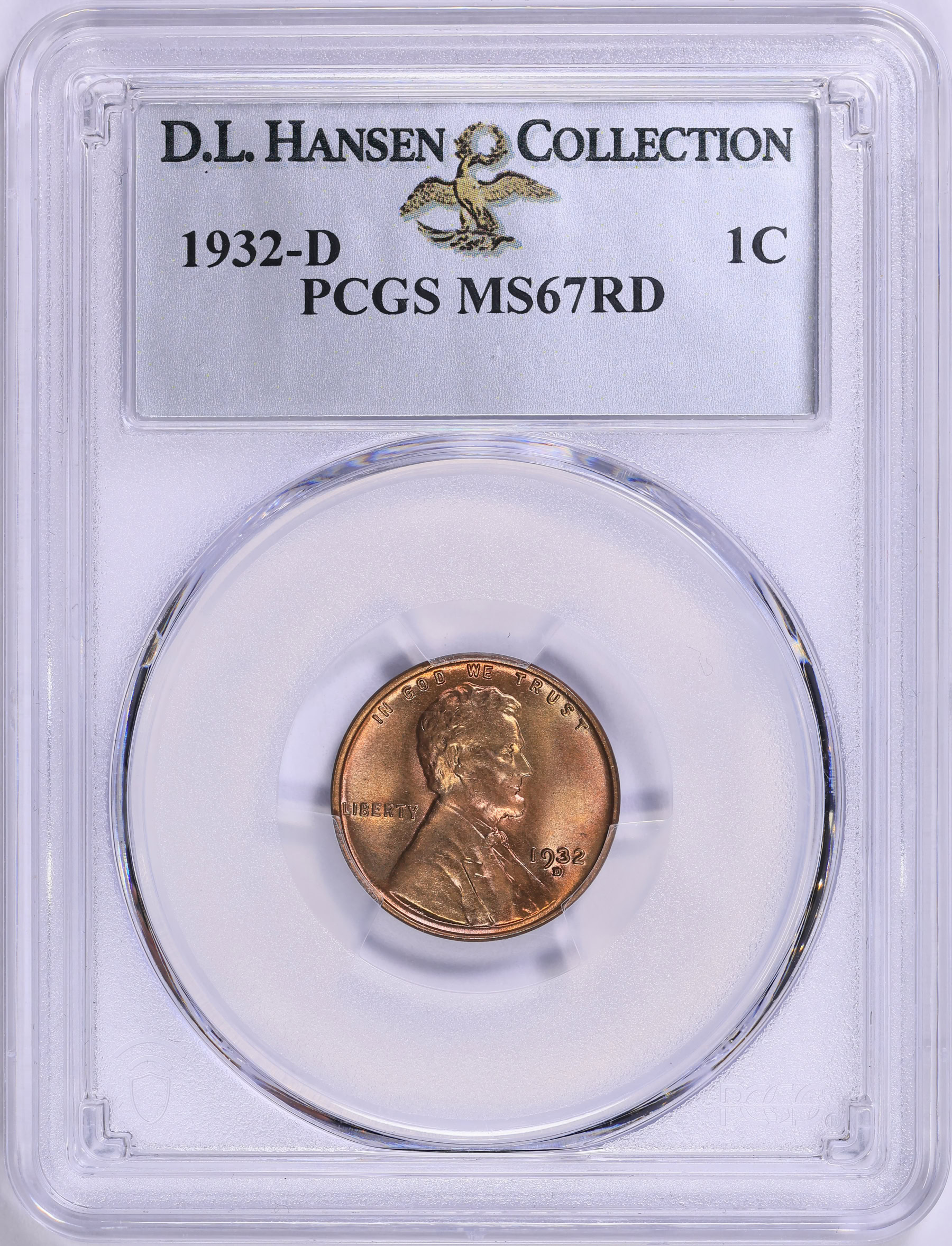 1932-D Lincoln Cent PCGS MS-67 RD (D. L. Hansen Collection) (Item 1781080) | GreatCollections ...