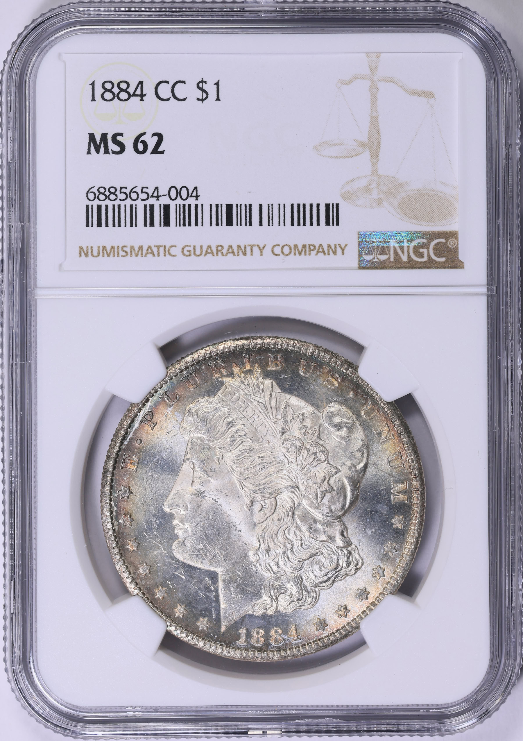 1884-CC Morgan Silver Dollar NGC MS-62 (Toned) (Item 1781126) | GreatCollections Coin Auctions