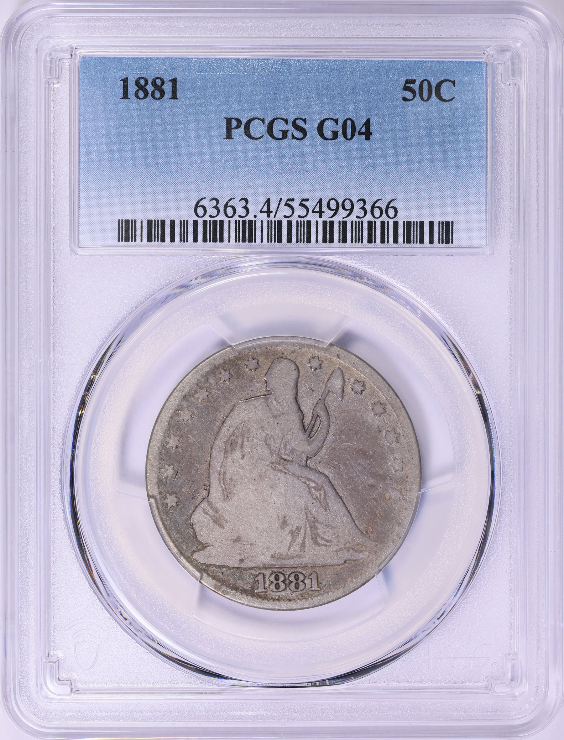 1881 Seated Liberty Half Dollar PCGS G-04 (Item 1781148) | GreatCollections Coin Auctions