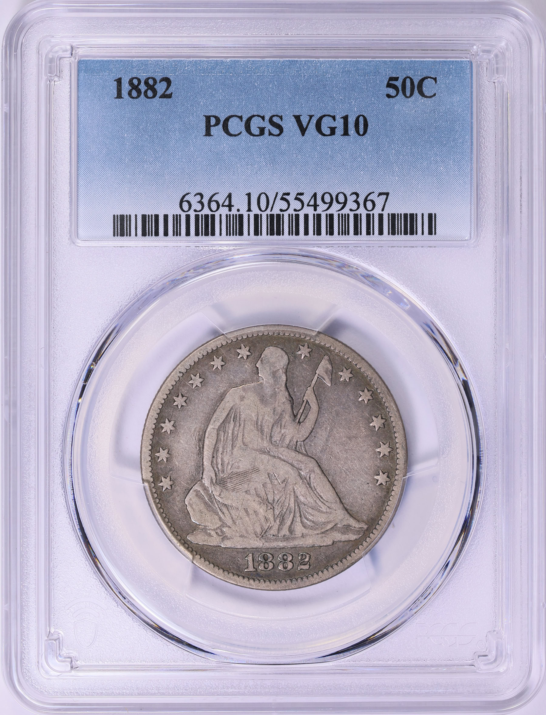 1882 Seated Liberty Half Dollar PCGS VG-10 (Item 1781149) | GreatCollections Coin Auctions