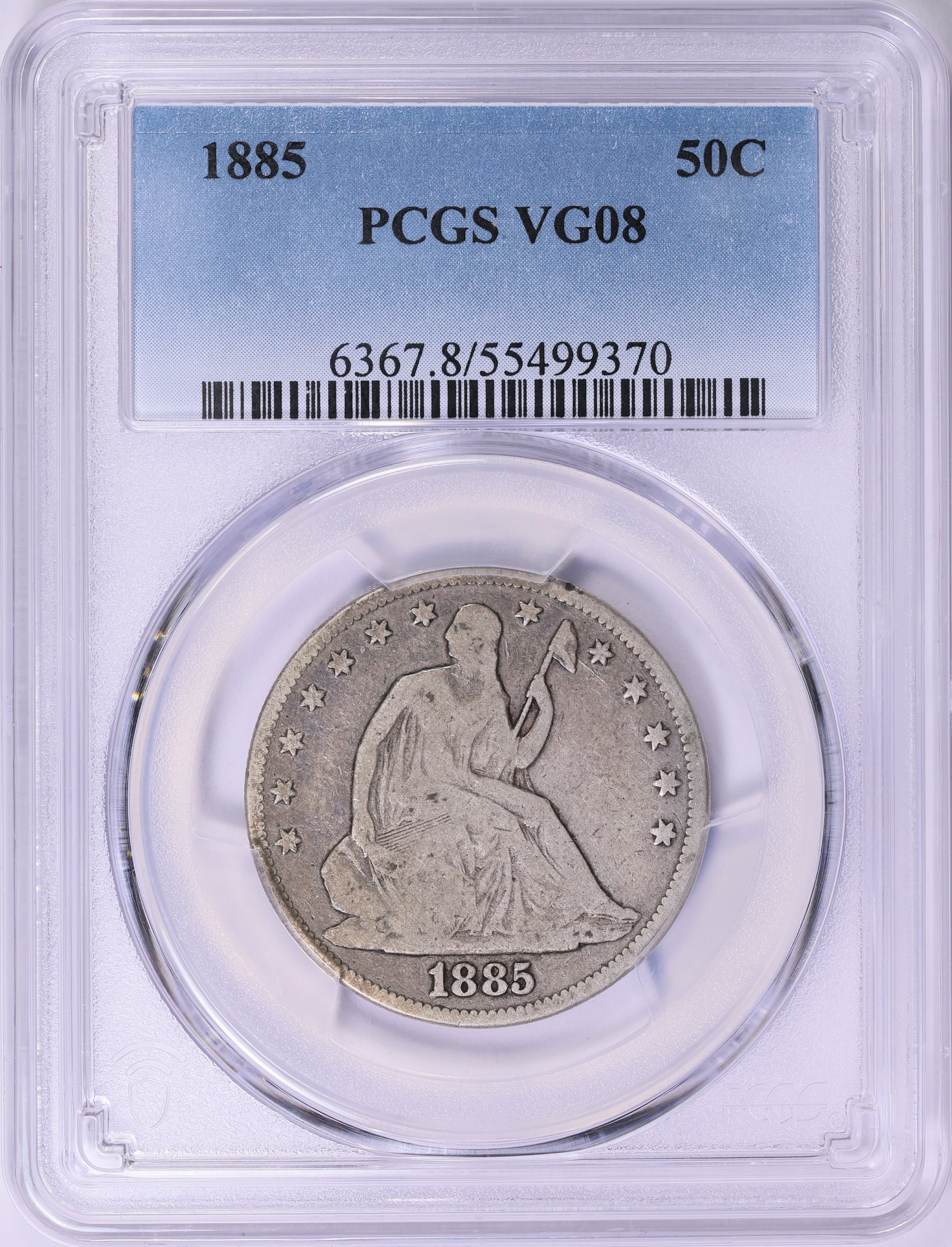 1885 Seated Liberty Half Dollar PCGS VG-08 (Item 1781152) | GreatCollections Coin Auctions