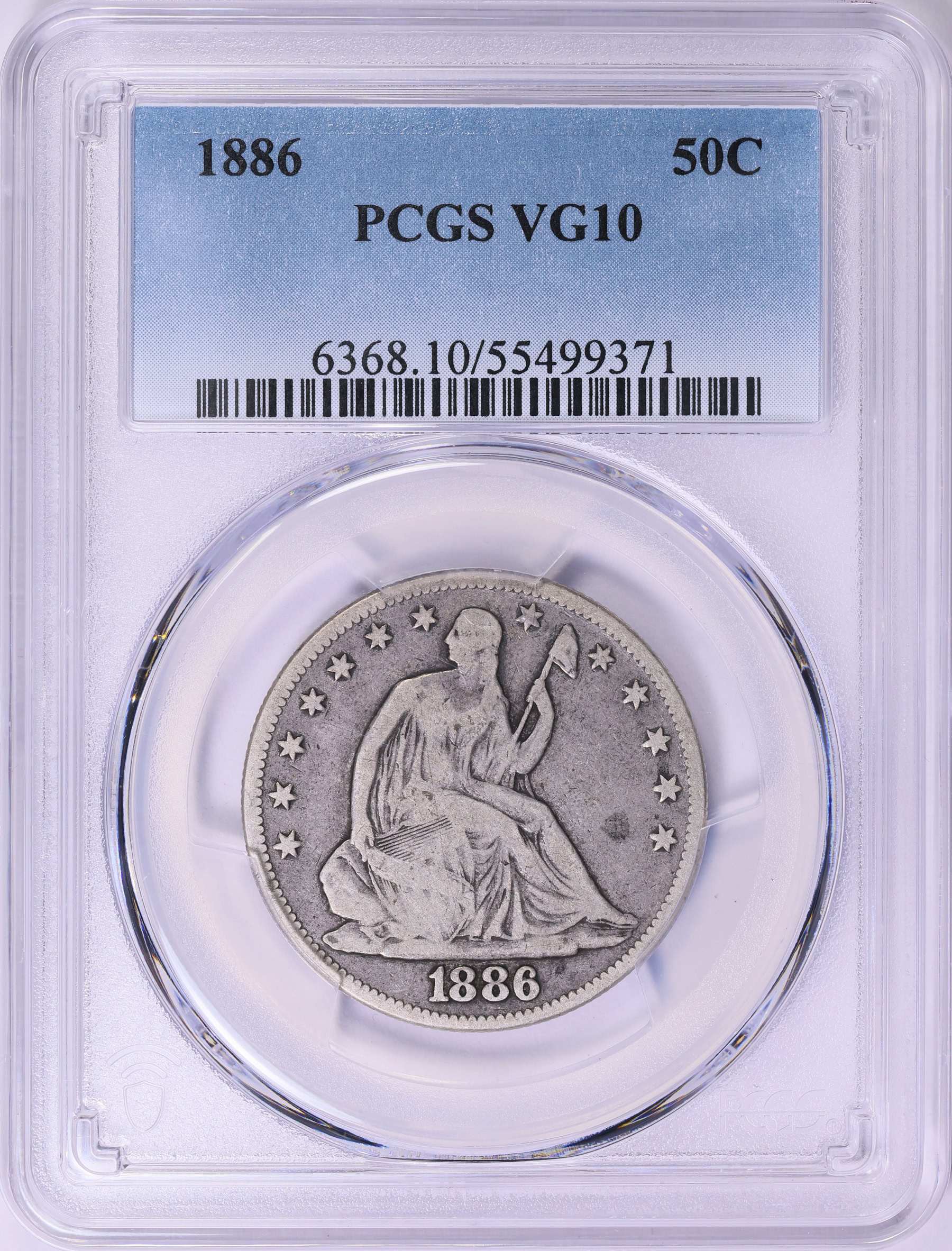 1886 Seated Liberty Half Dollar PCGS VG-10 (Item 1781153) | GreatCollections Coin Auctions