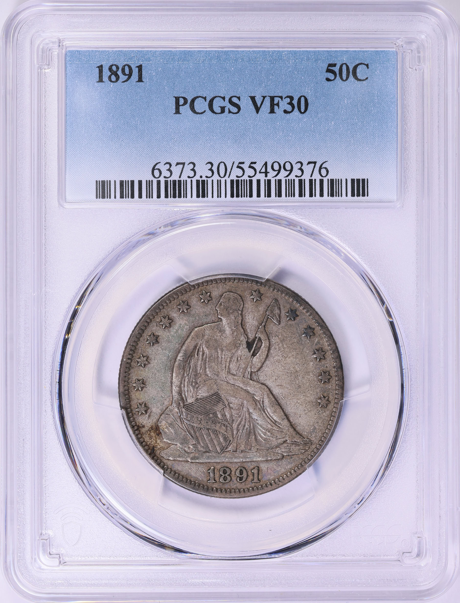 1891 Seated Liberty Half Dollar PCGS VF-30 (Item 1781158) | GreatCollections Coin Auctions