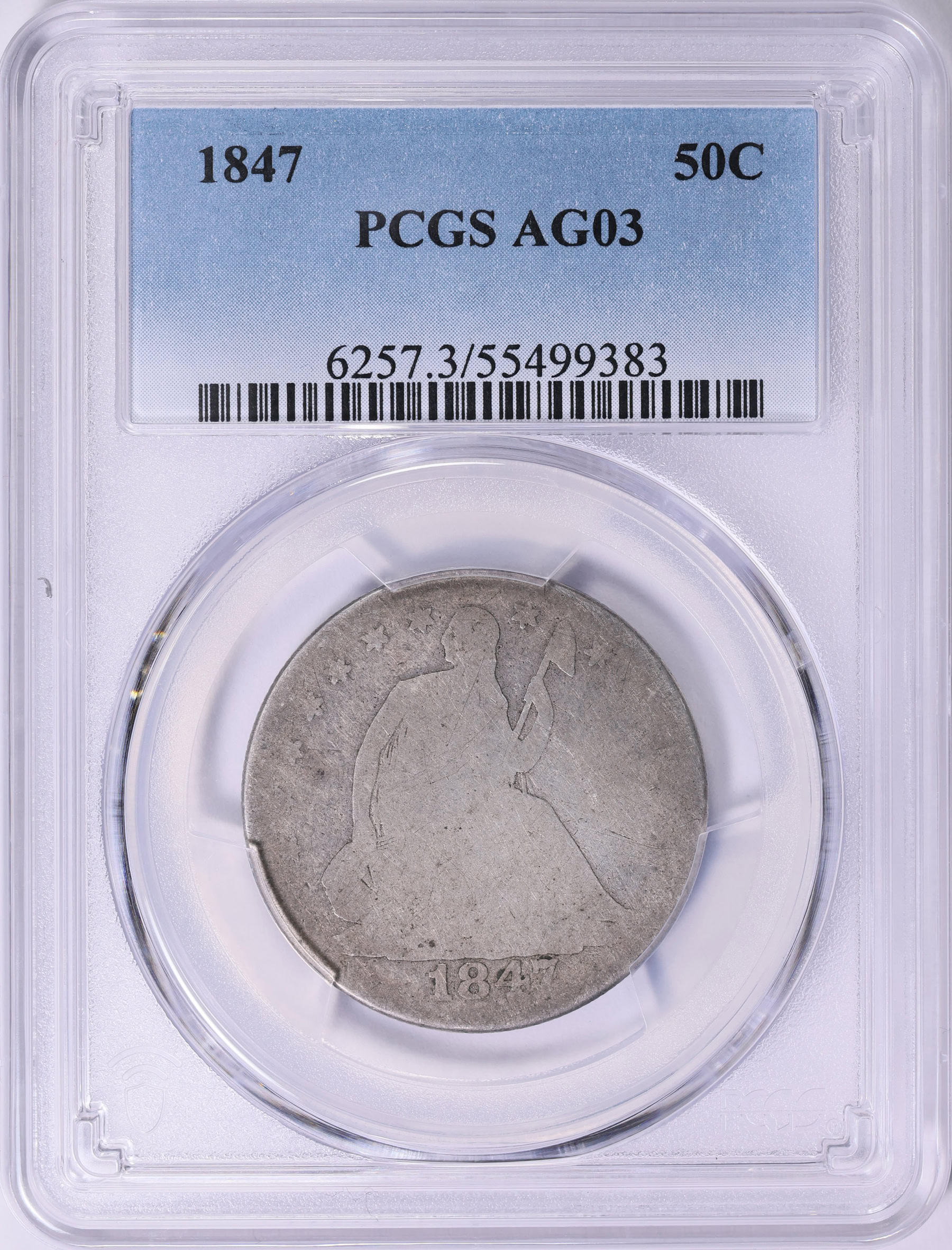 1847 Seated Liberty Half Dollar PCGS AG-03 (Item 1781198) | GreatCollections Coin Auctions