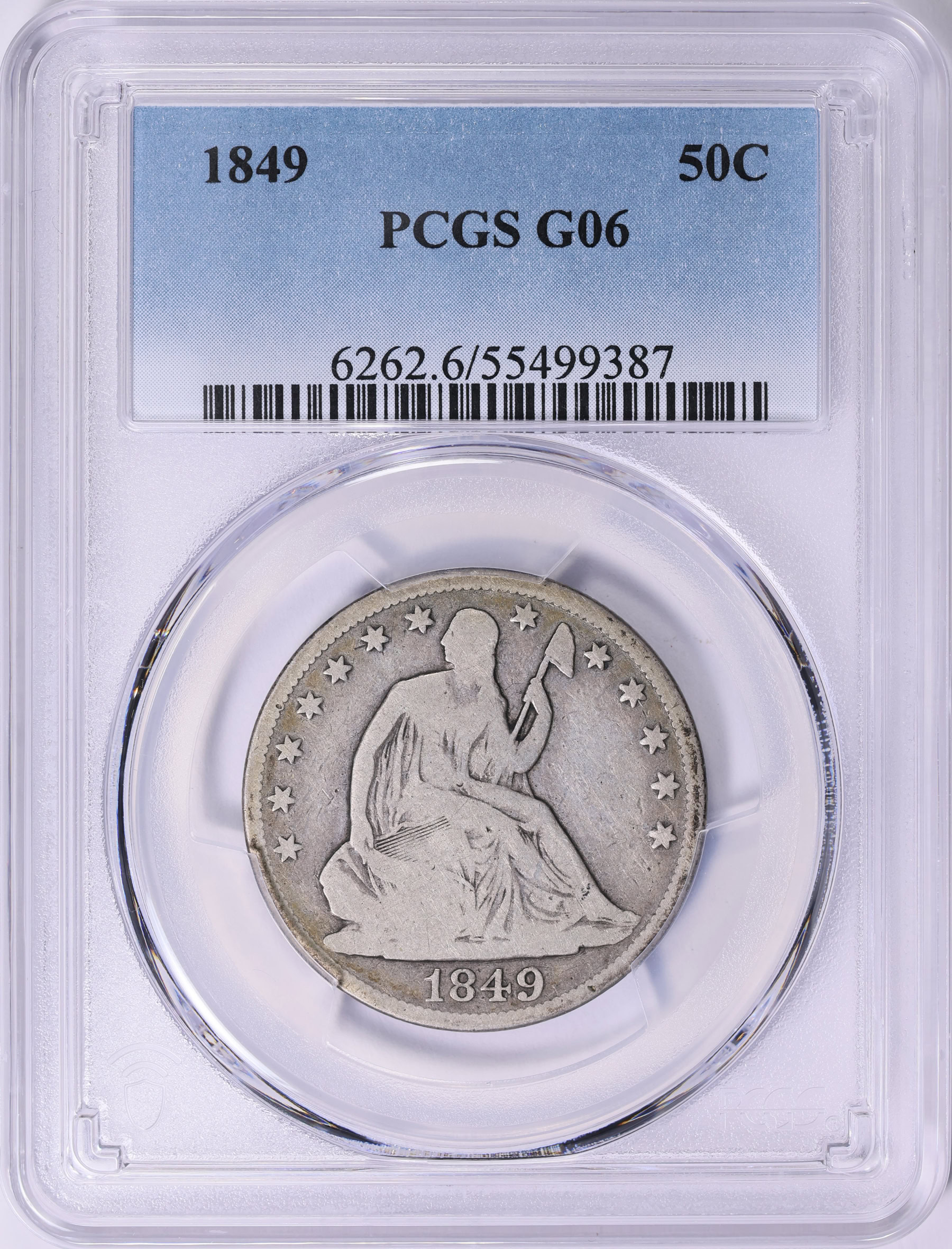 1849 Seated Liberty Half Dollar PCGS G-06 (Item 1781202) | GreatCollections Coin Auctions