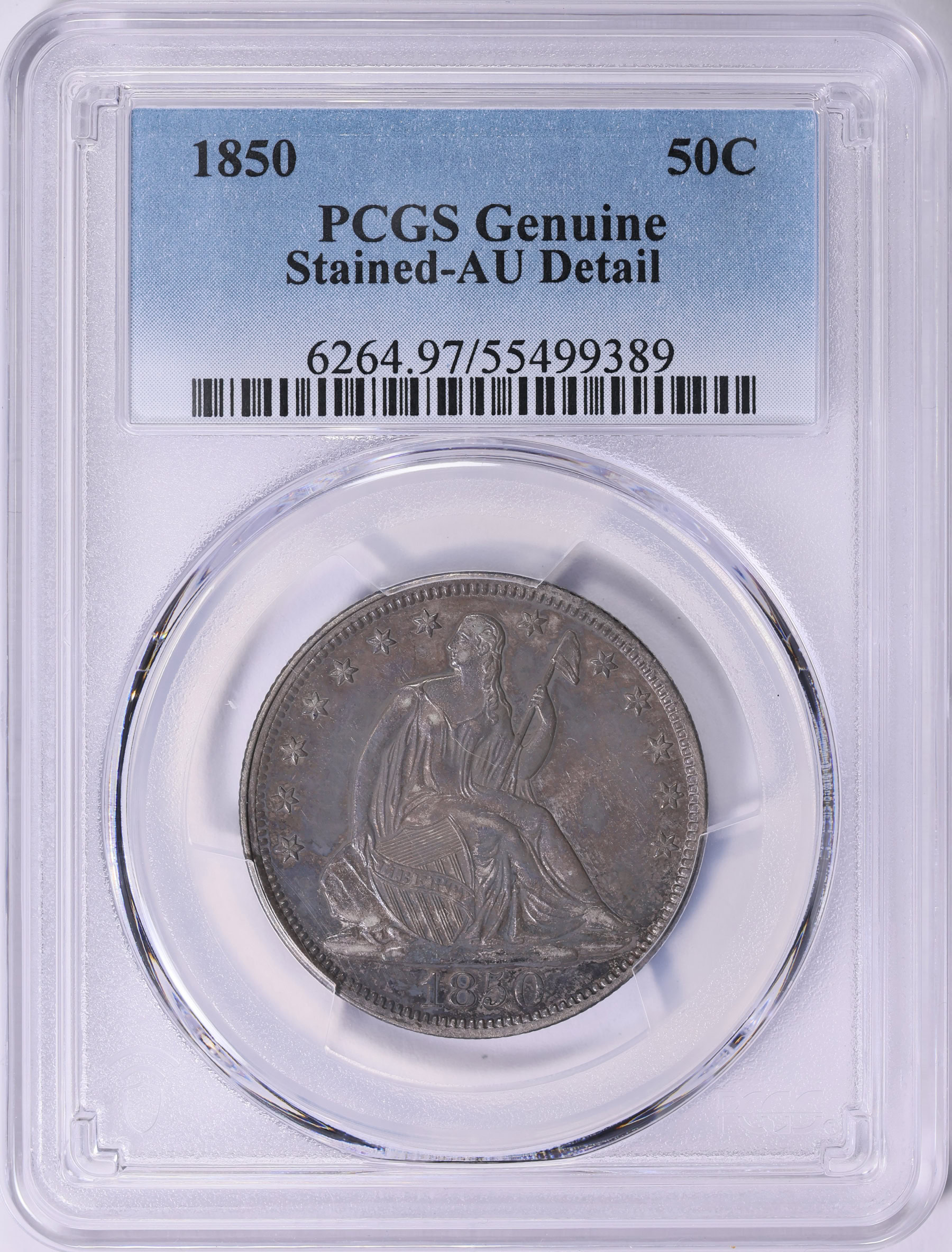 1850 Seated Liberty Half Dollar PCGS Genuine AU Details (Item 1781204 ...
