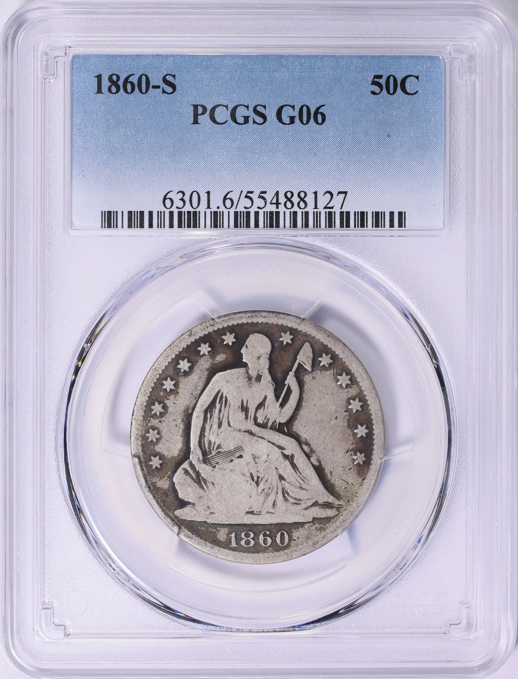 1860-S Seated Liberty Half Dollar PCGS G-06 (Item 1781221) | GreatCollections Coin Auctions