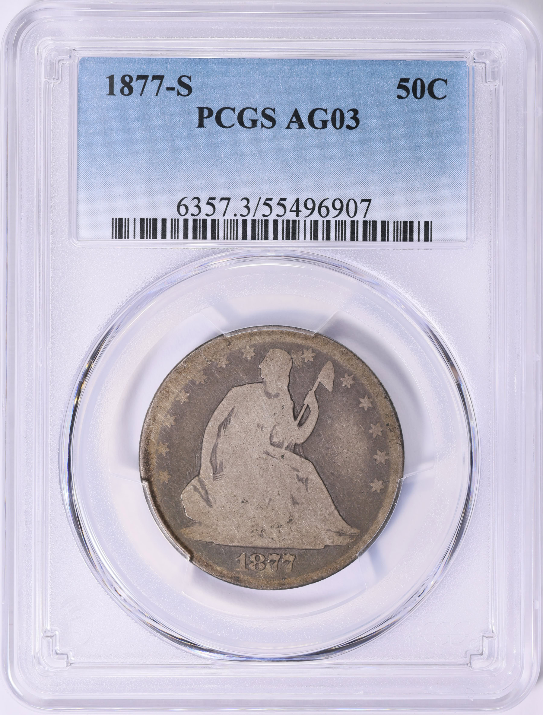 1877-S Seated Liberty Half Dollar PCGS AG-03 (Item 1781247) | GreatCollections Coin Auctions