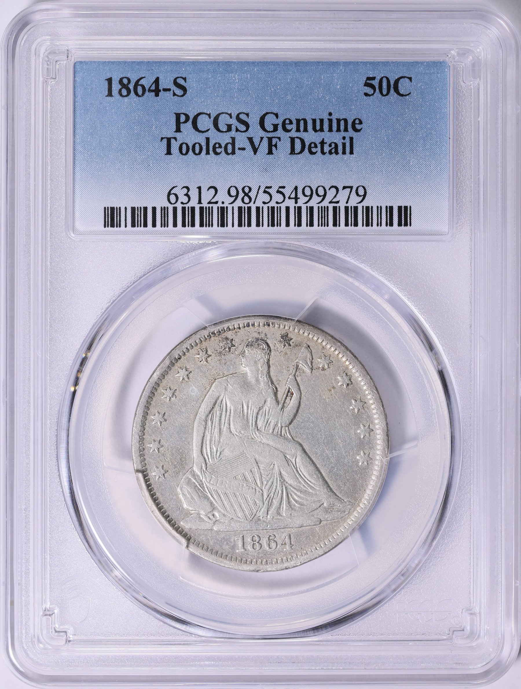 1864-S Seated Liberty Half Dollar PCGS Genuine VF Details (Item 1781270) | GreatCollections Coin ...