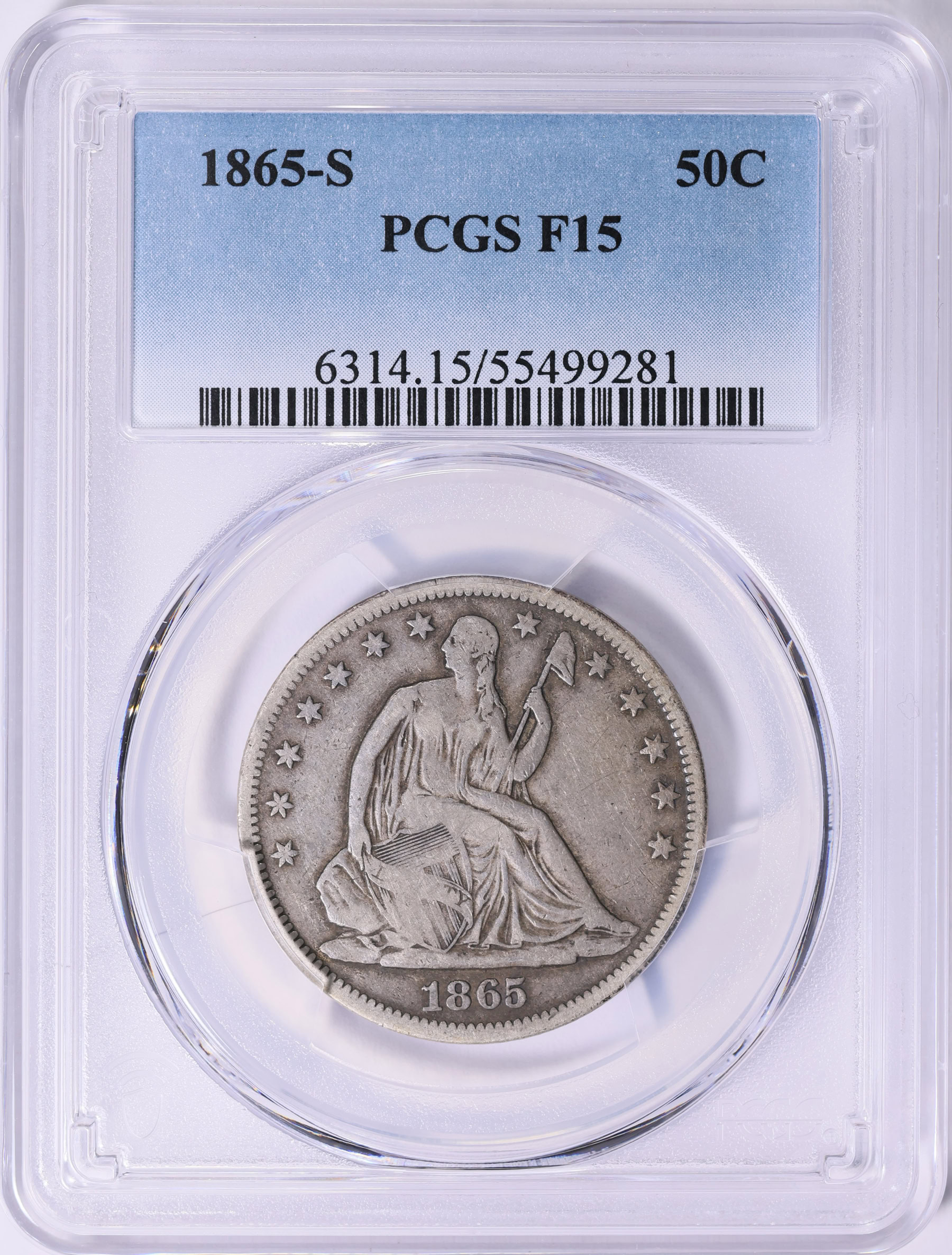 1865-S Seated Liberty Half Dollar PCGS F-15 (Item 1781272 ...