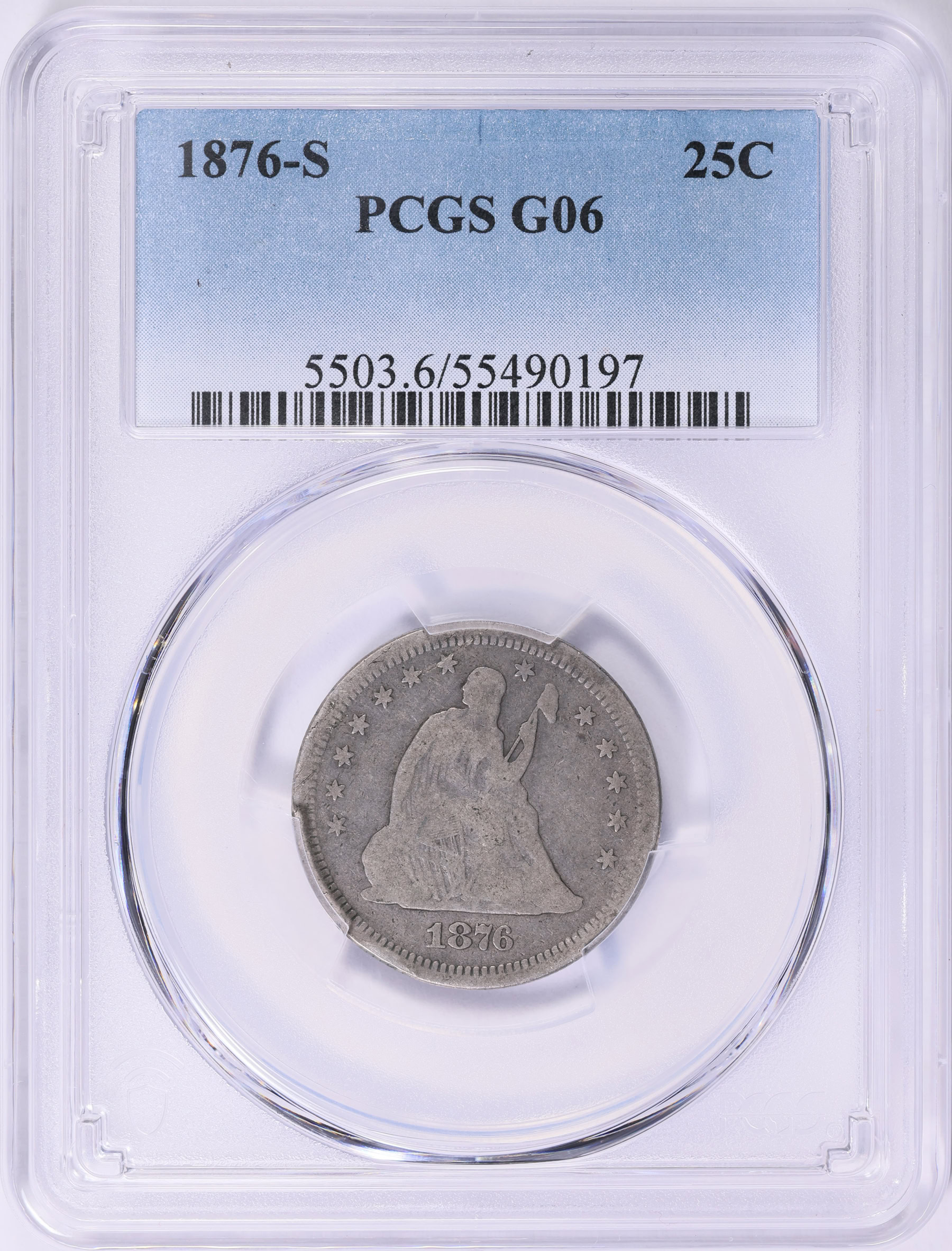 1876-S Seated Liberty Quarter PCGS G-06 (Item 1781330) | GreatCollections Coin Auctions