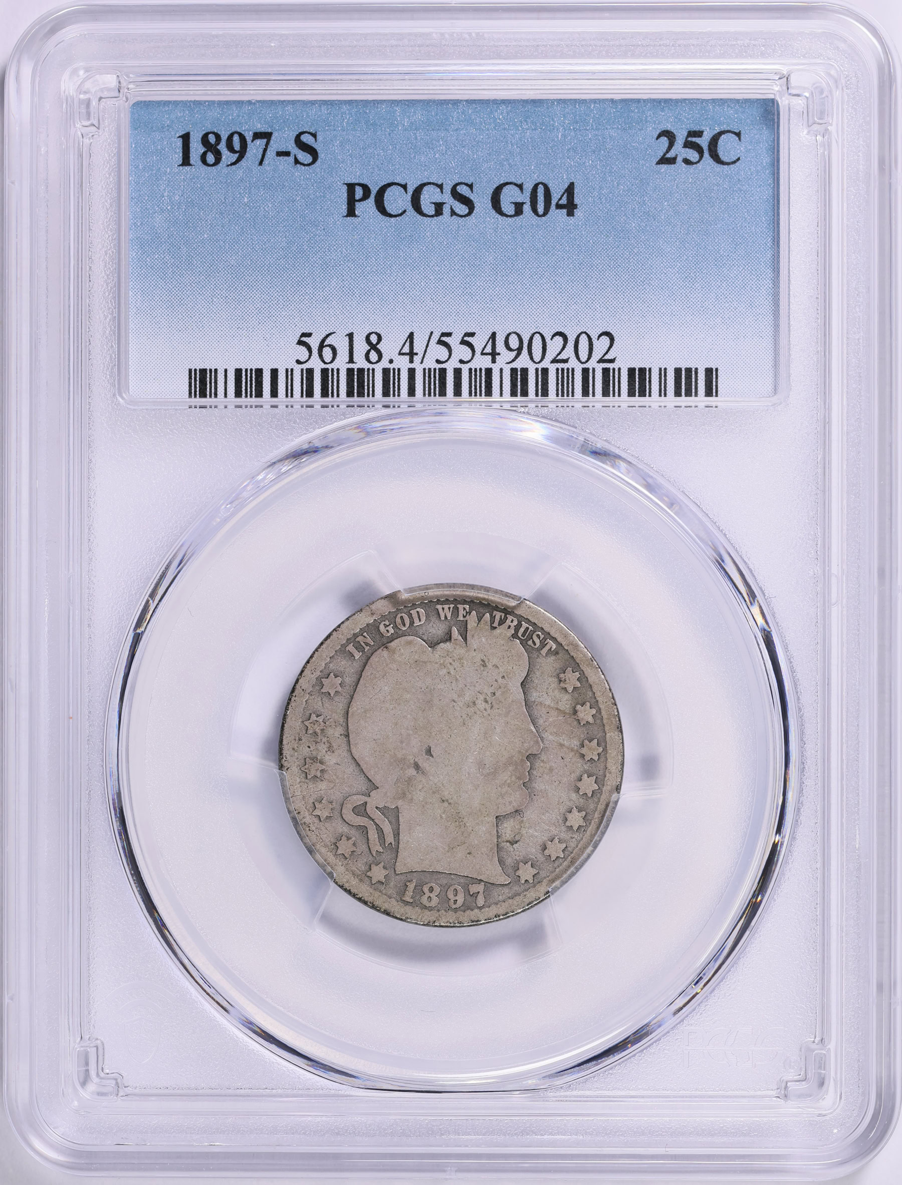 1897-S Barber Quarter PCGS G-04 (Item 1781335) | GreatCollections Coin Auctions