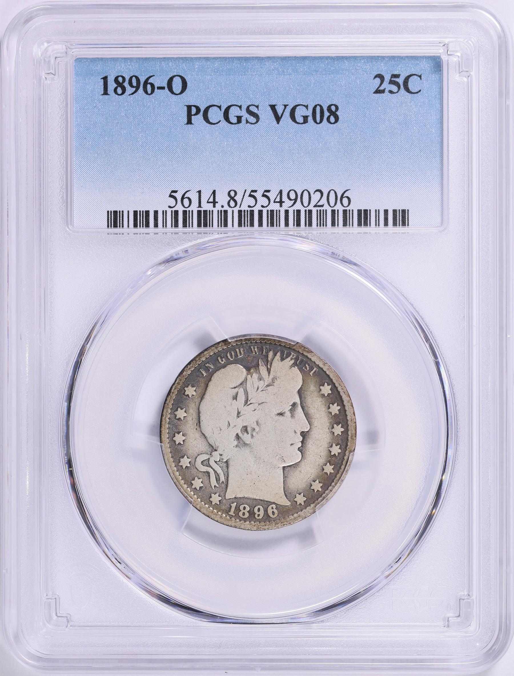 1896-O Barber Quarter PCGS VG-08 (Item 1781339) | GreatCollections Coin Auctions
