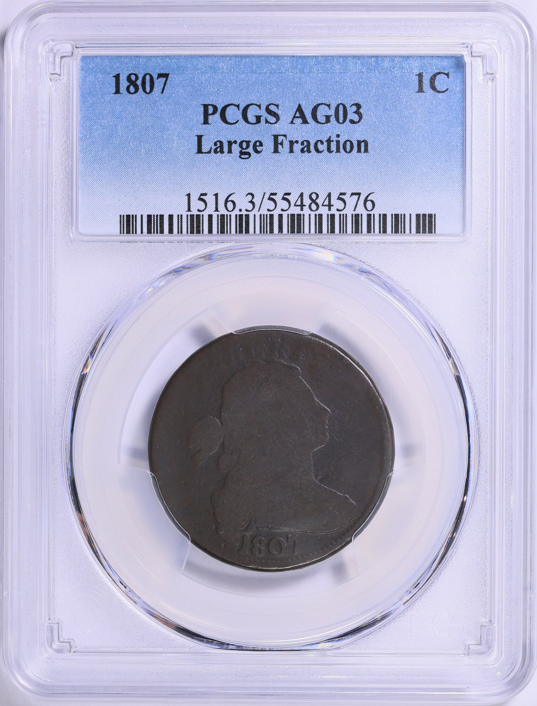1807 Draped Bust Cent Large Fraction PCGS AG-03 BN (Item 1781379 ...